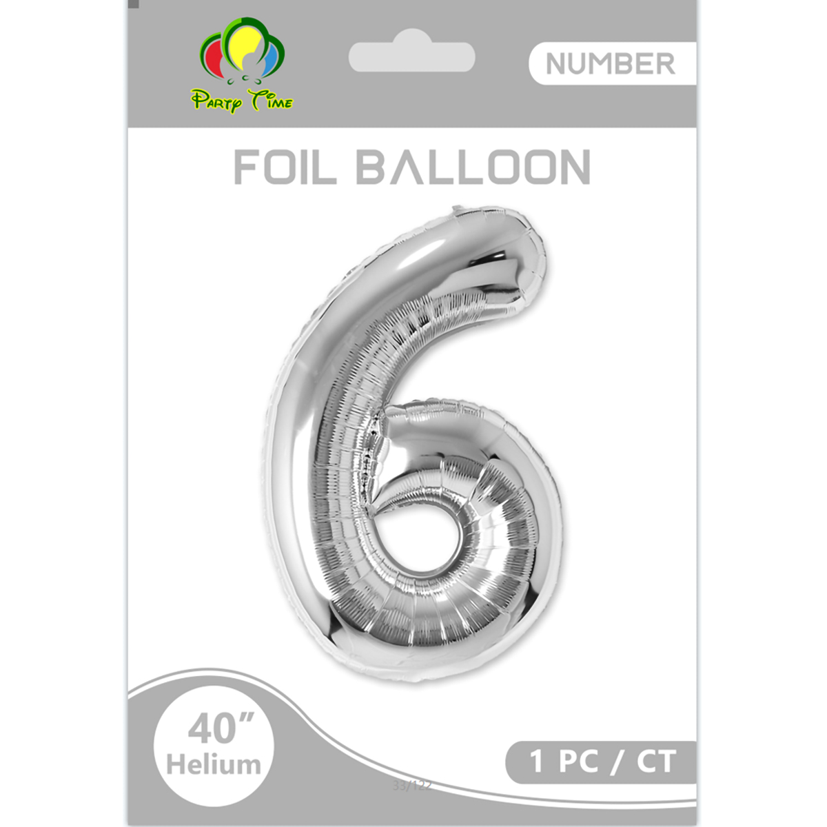 40″ Number 6 Foil Balloon, Silver – Party Time Dubai