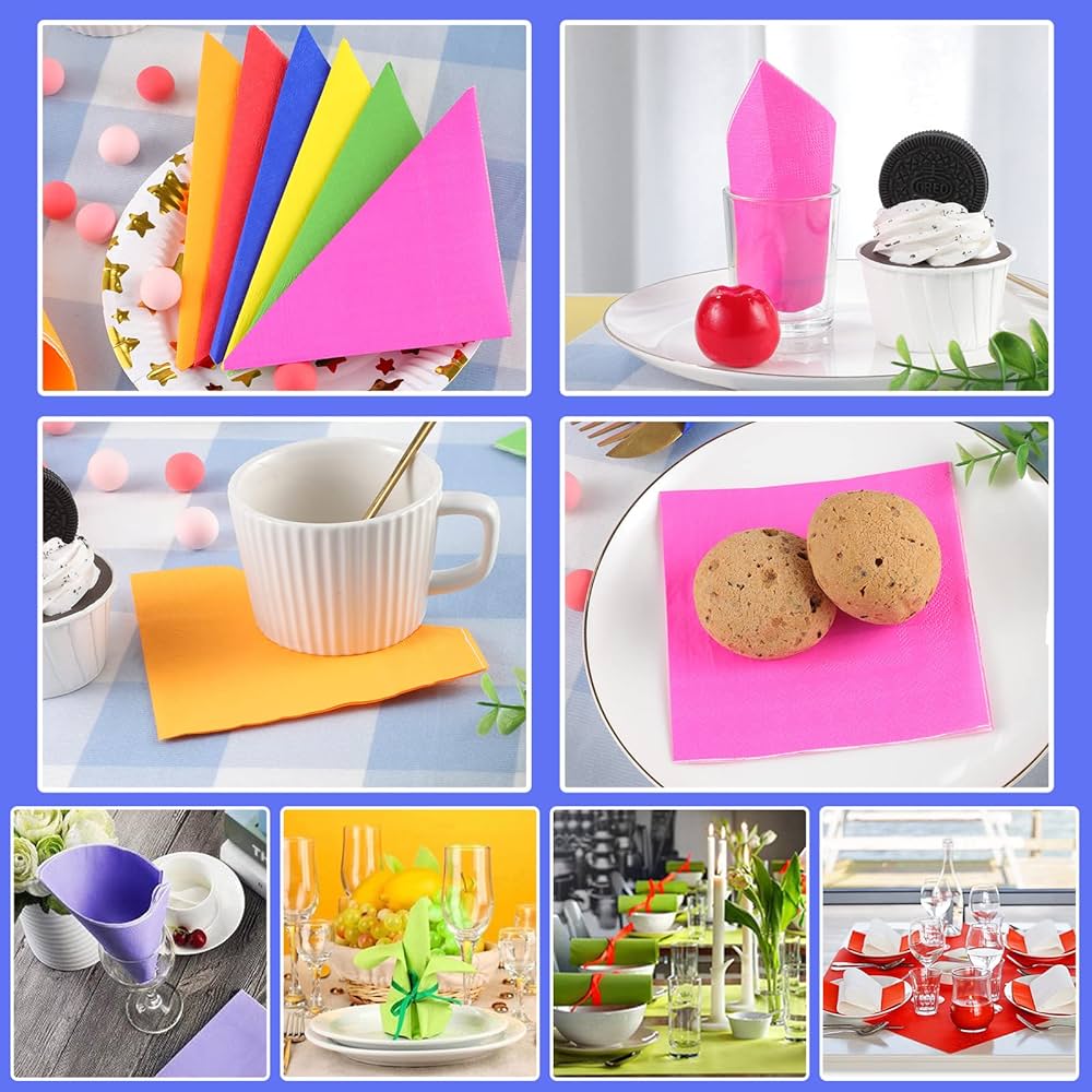 6pcs 2-Ply Colored Paper Napkins, Red – Party Time Dubai