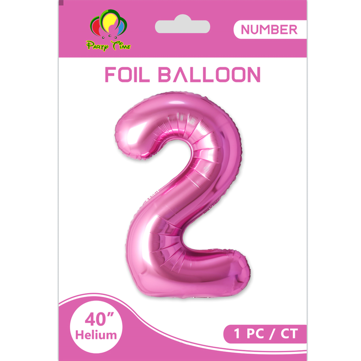 40″ Number 2 Foil Balloon, Pink – Party Time Dubai