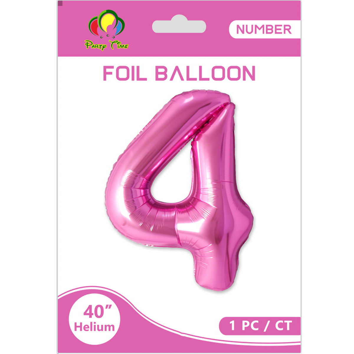 40″ Number 4 Foil Balloon, Pink – Party Time Dubai