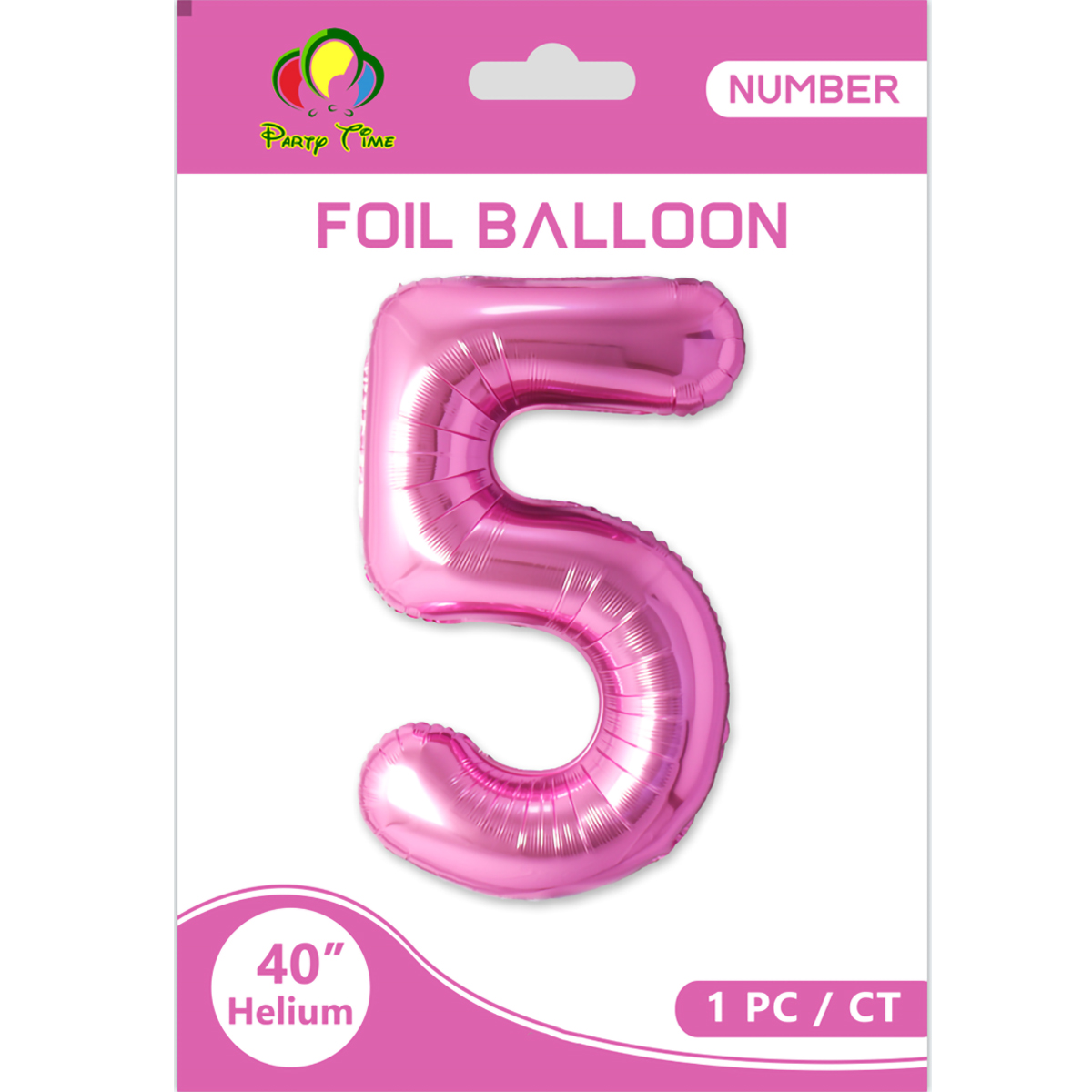 40″ Number 5 Foil Balloon, Pink – Party Time Dubai