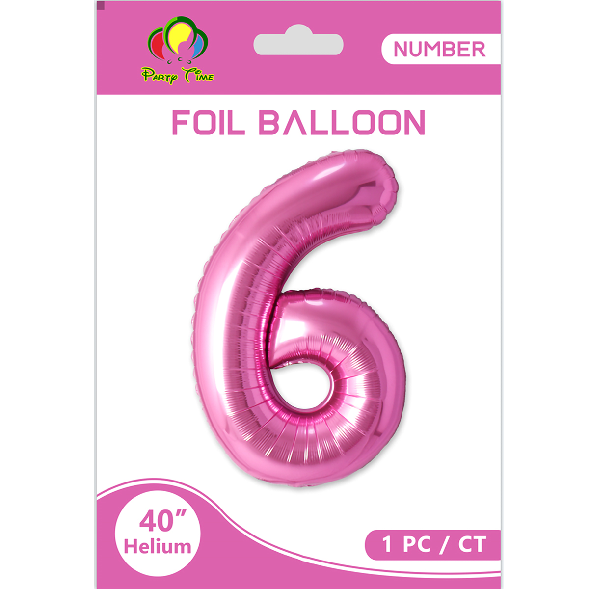 40″ Number 6 Foil Balloon, Pink – Party Time Dubai