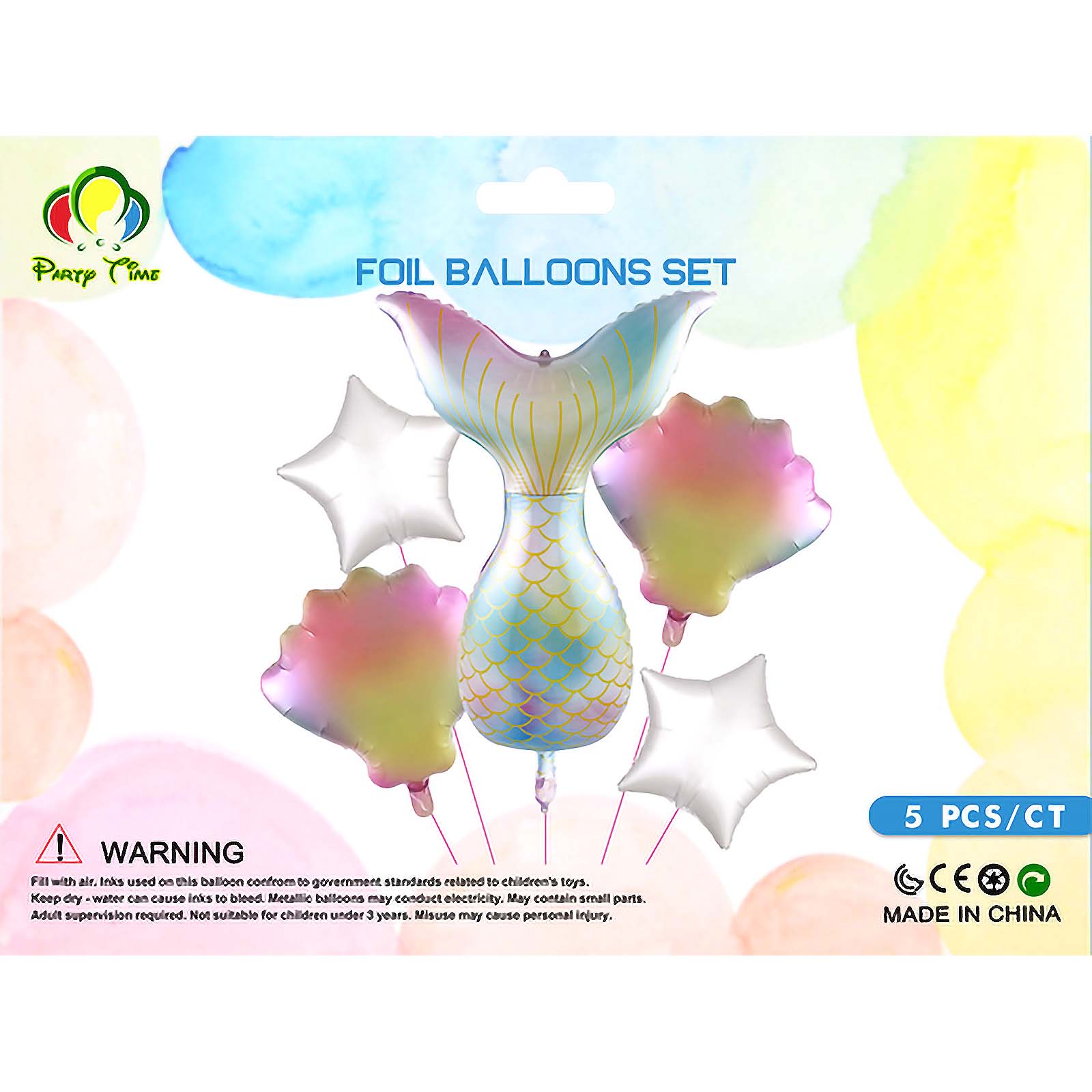 5-Pieces Mermaid Theme Foil Balloons Set – Party Time Dubai
