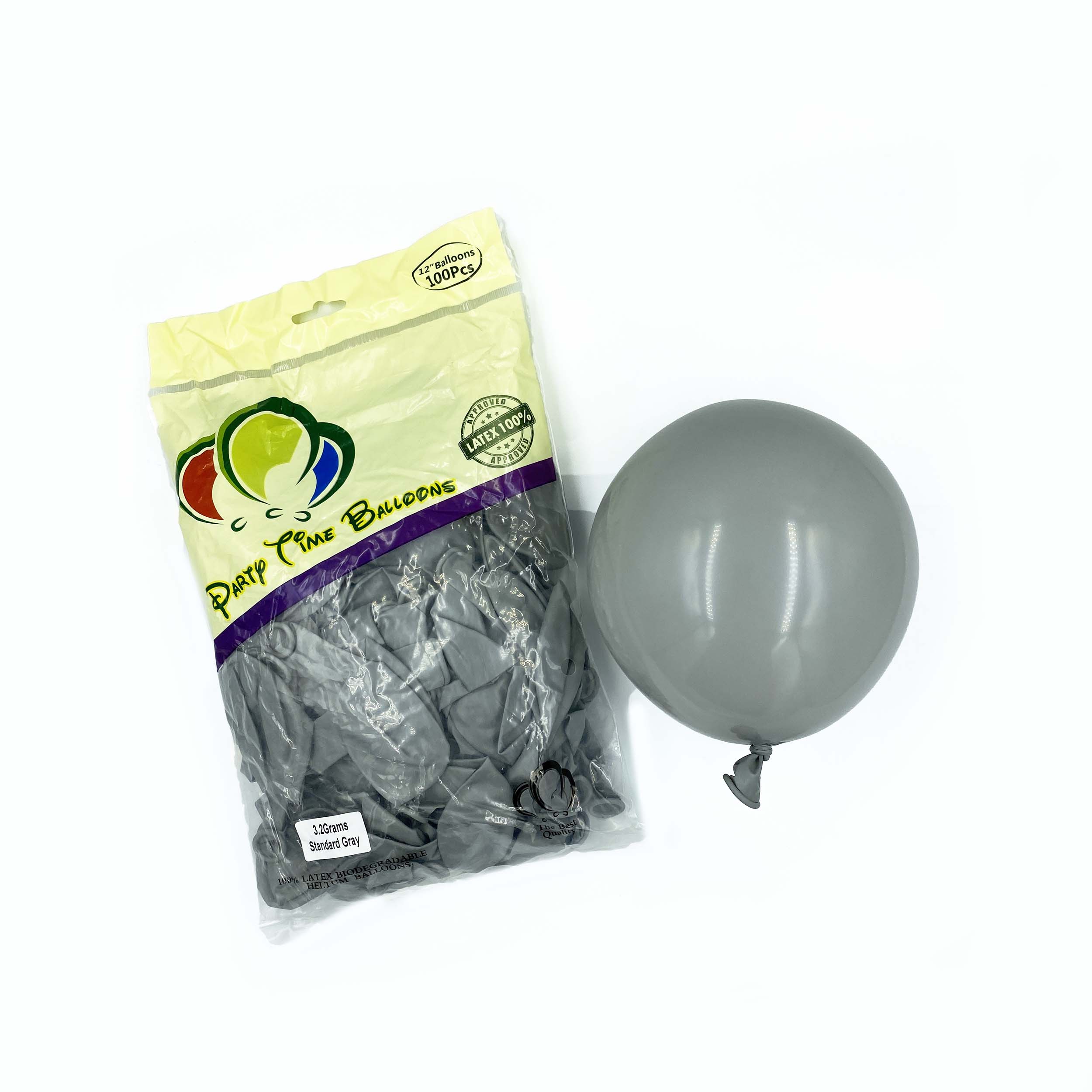 100-Pieces 12″ Standard Grey Latex Balloon – Party Time Dubai