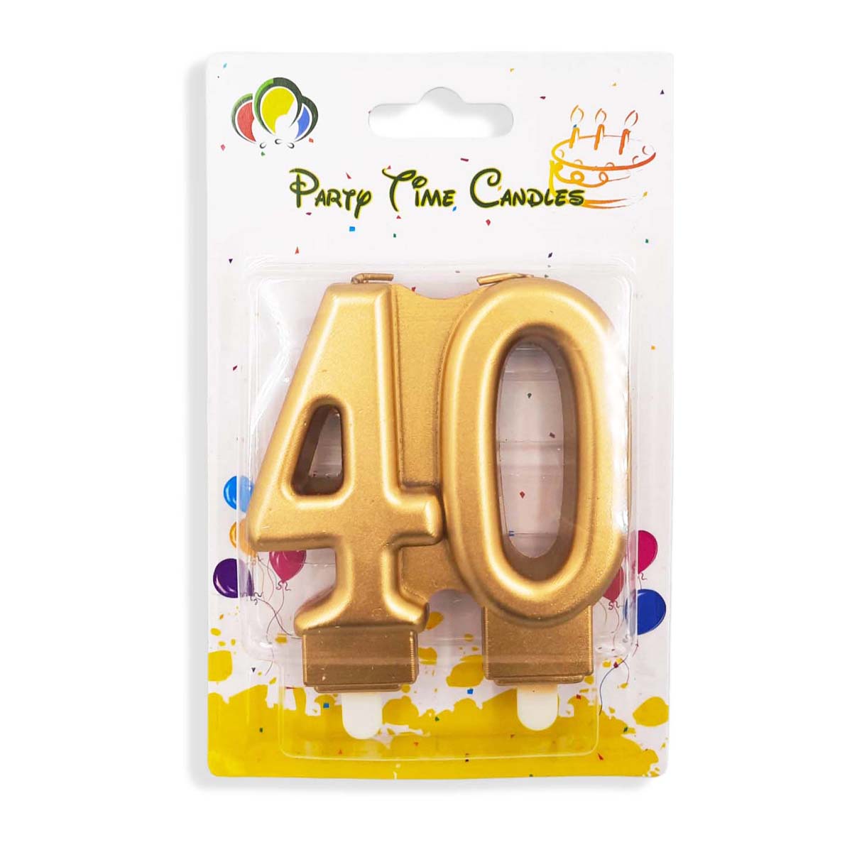 Number 40 Birthday Candle, Gold – Party Time Dubai