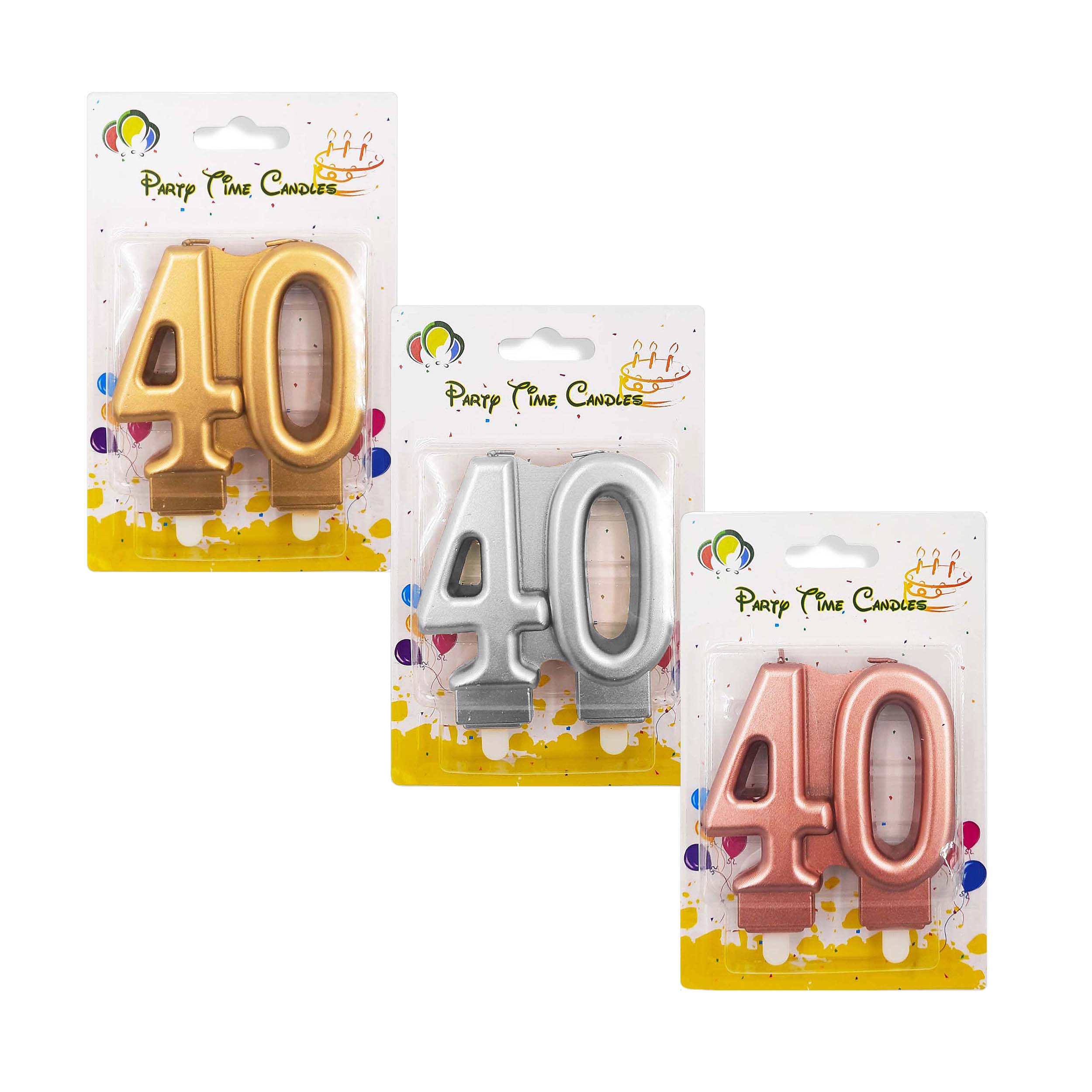 Number 40 Candle, Birthday Candle – Party Time Dubai