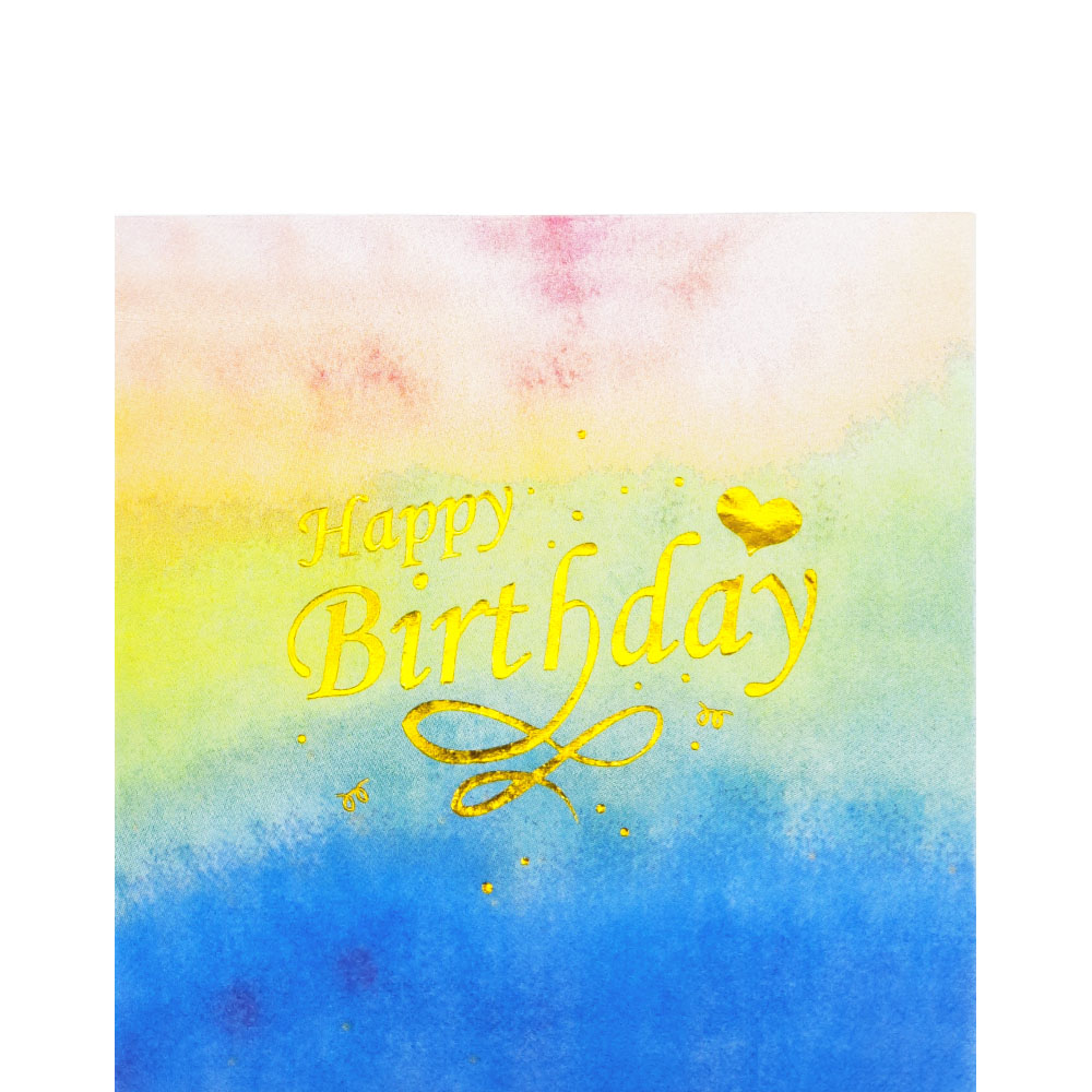 6-Pieces 2-Ply Happy Birthday Paper Napkins – Gradient Colorful – Party ...