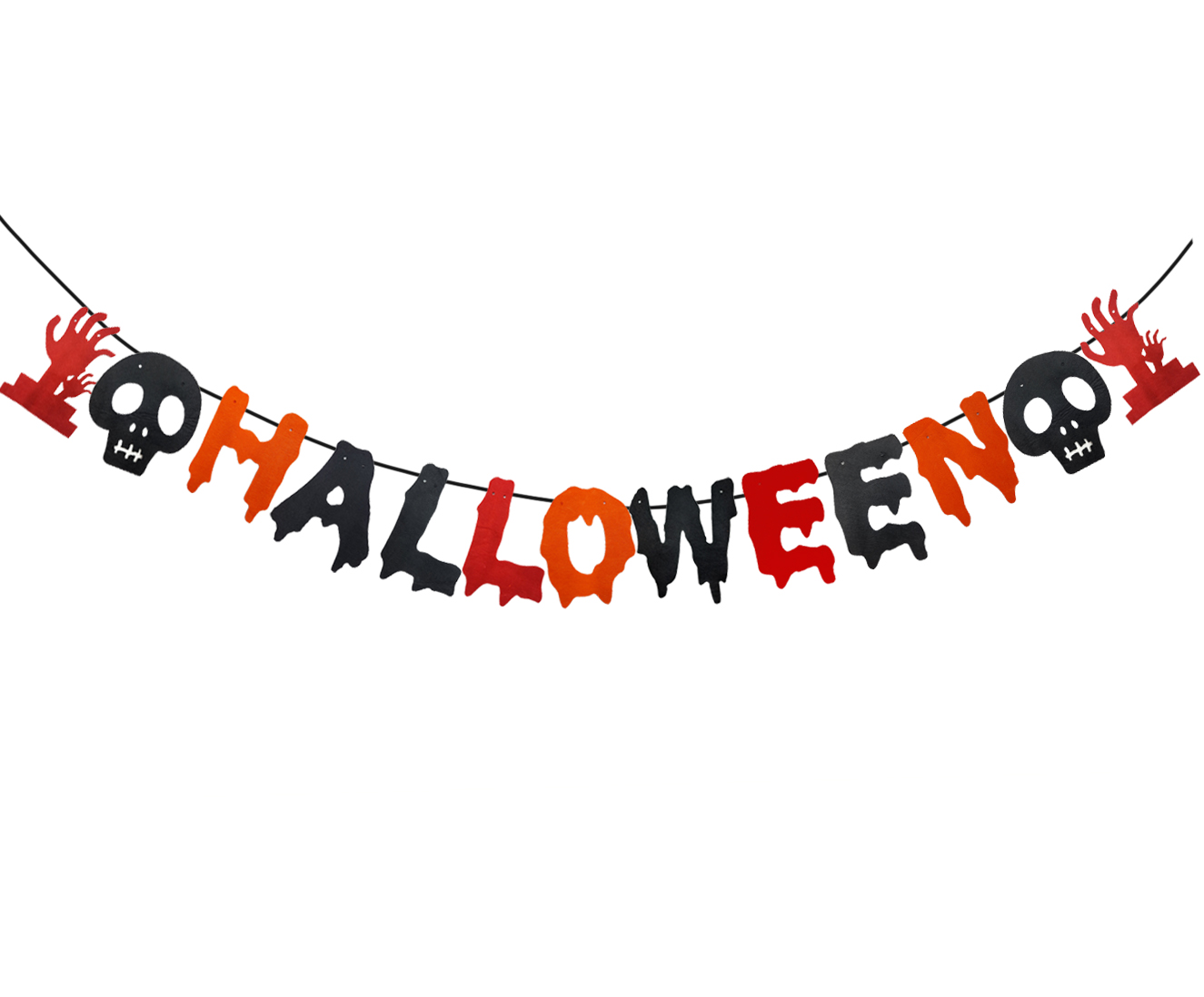 1 Set of Halloween Banner Garland Skull Halloween Decoration – Party ...