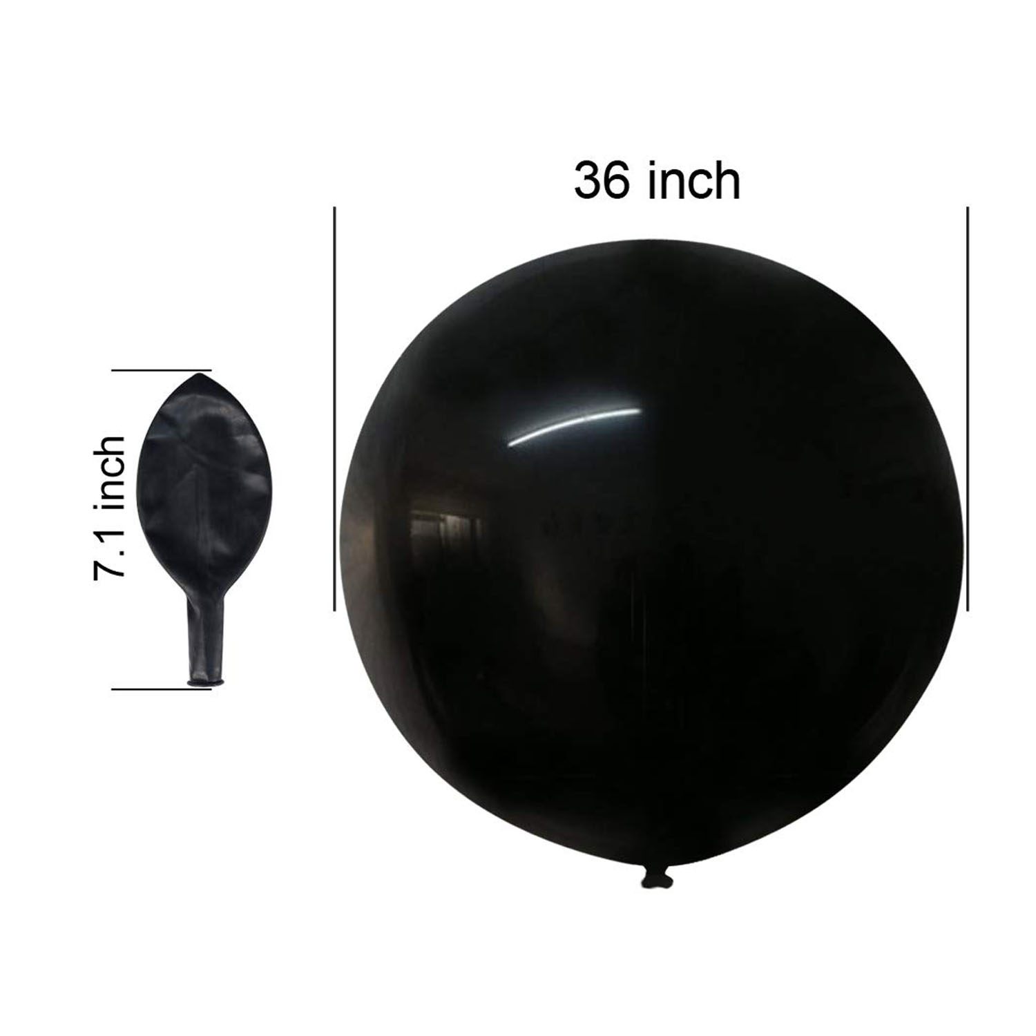1pc 36″ Plain Jumbo Latex Balloon – Black – Party Time Dubai