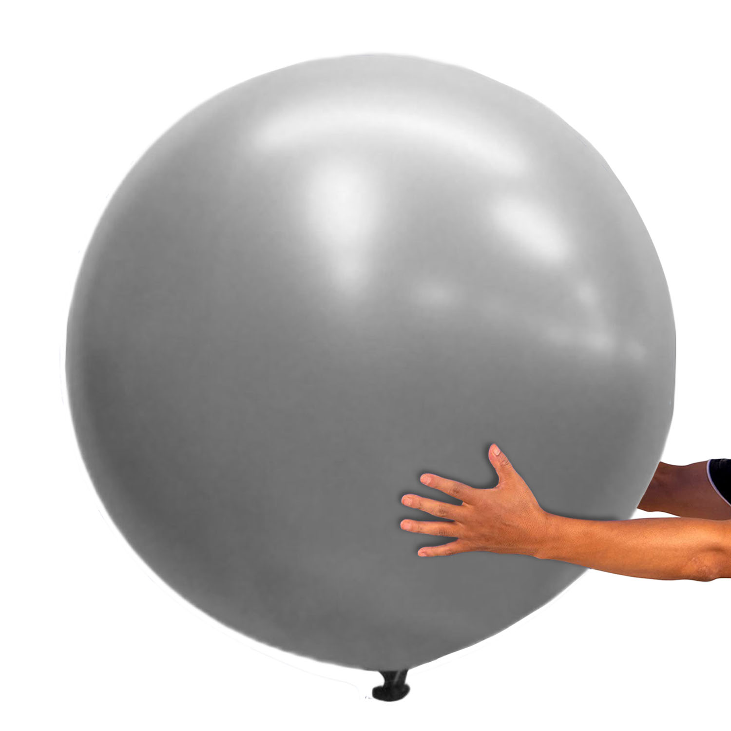 1pc 36″ Plain Jumbo Latex Balloon – Silver – Party Time Dubai