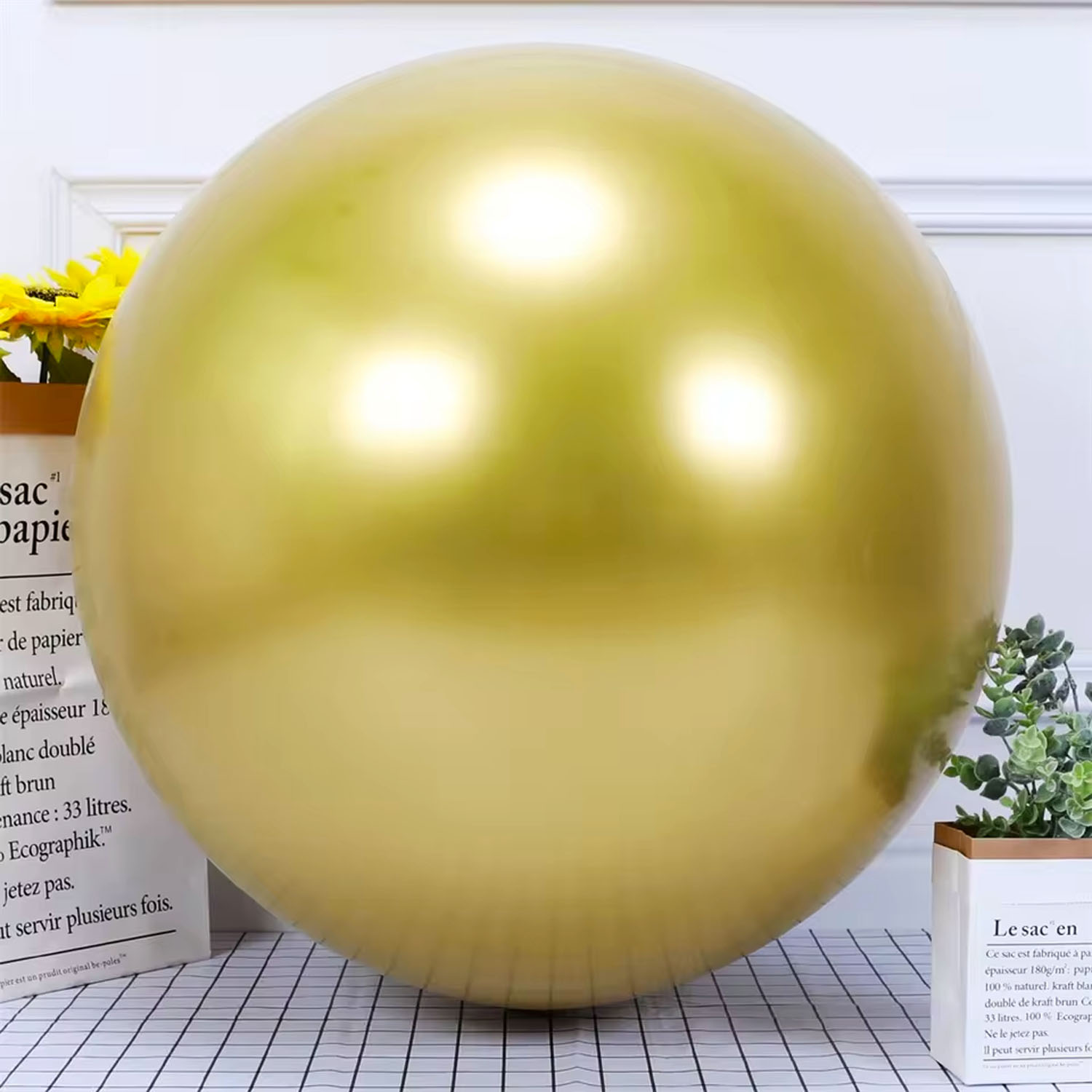 1pc 36″ Chrome Gold Jumbo Latex Balloon – Party Time Dubai