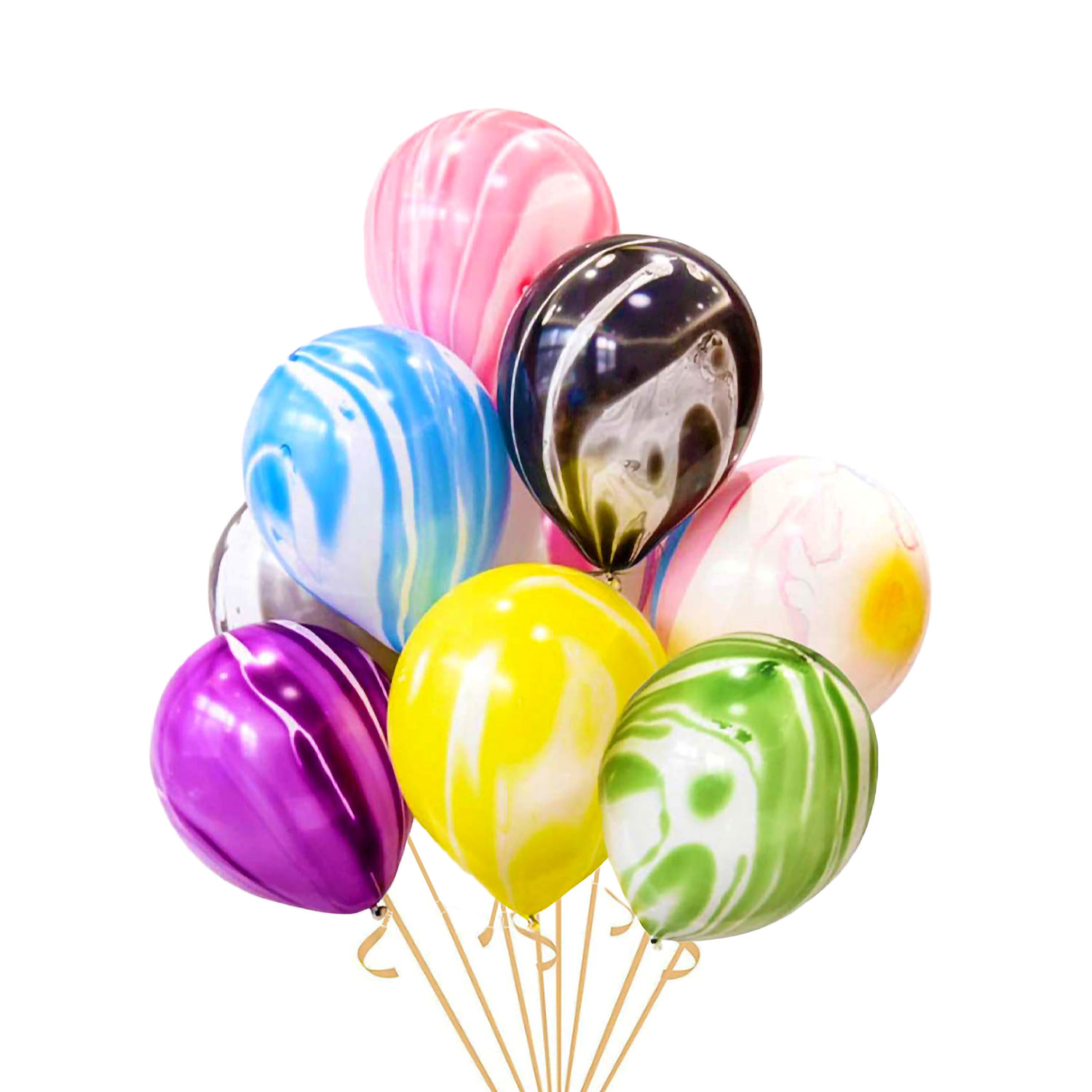 12 Pieces 12″ Mix Marble Latex Balloons – Multicolor – Party Time Dubai