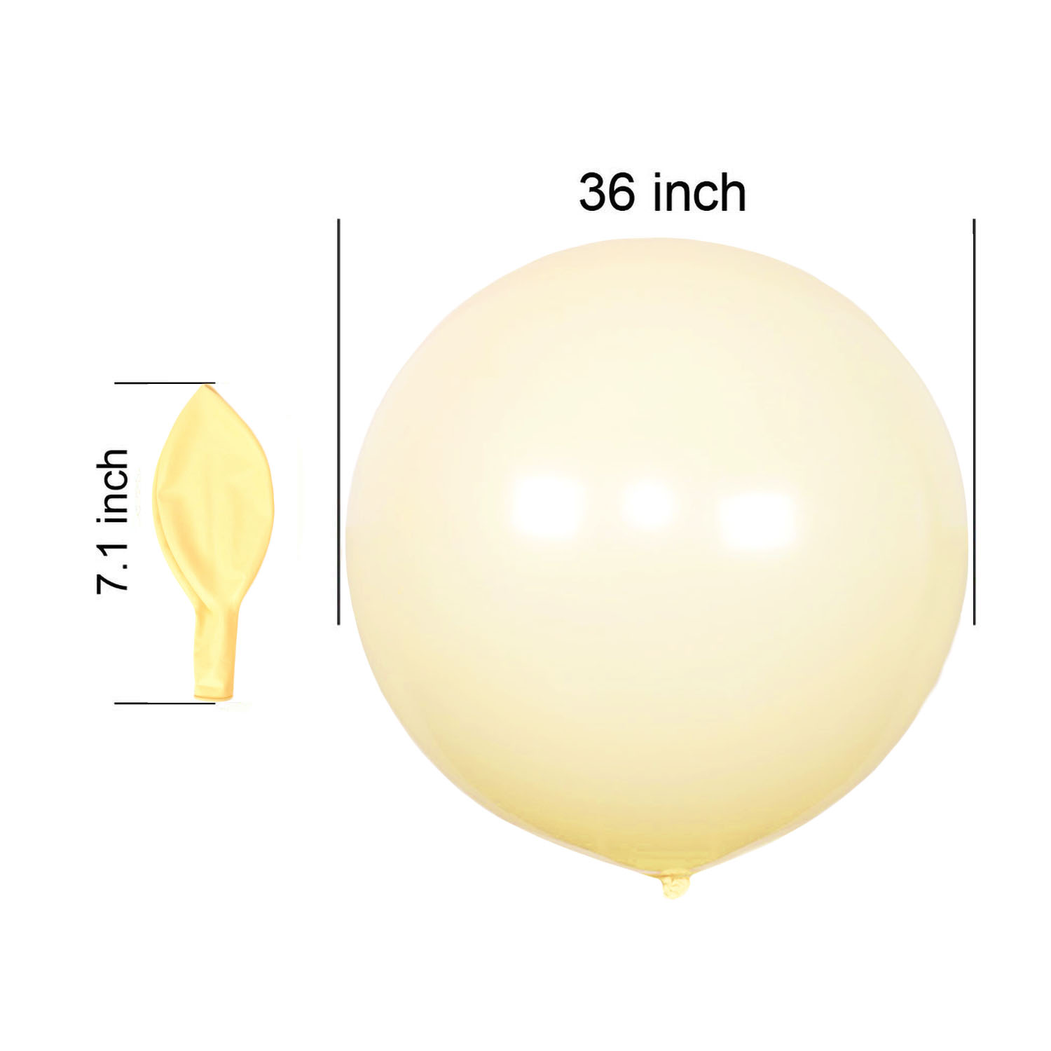 1pc 36″ Jumbo Latex Balloon – Pastel Yellow – Party Time Dubai