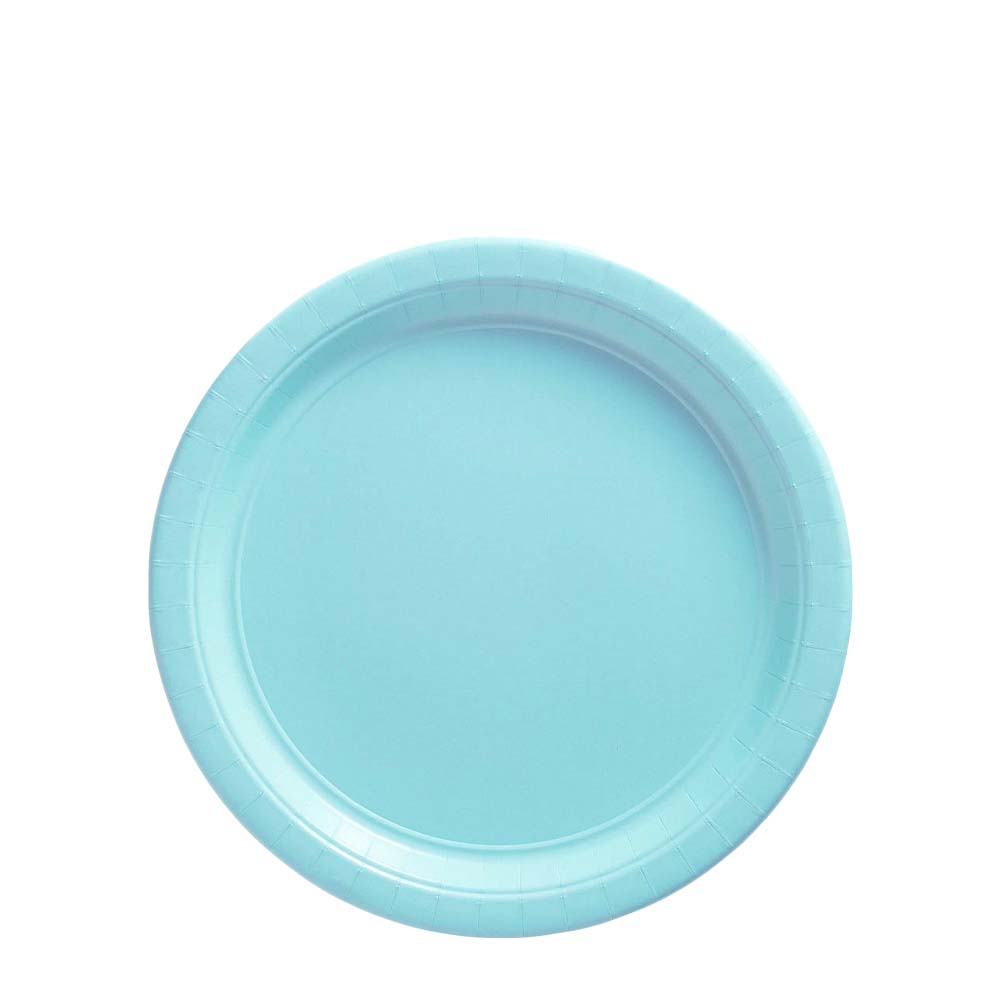 6-Pieces 7″ Disposable Paper Plates – Light Blue – Party Time Dubai