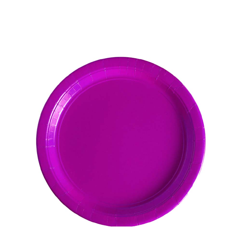 6-Pieces 7″ Disposable Paper Plates – Purple – Party Time Dubai