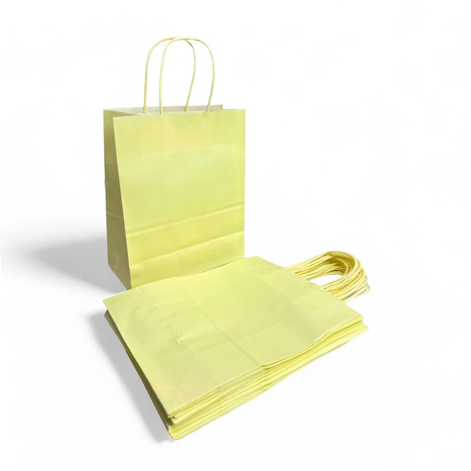 12-Pieces 27x21x11cm Pastel Yellow Kraft Bags – Party Favor Bag & Gift ...