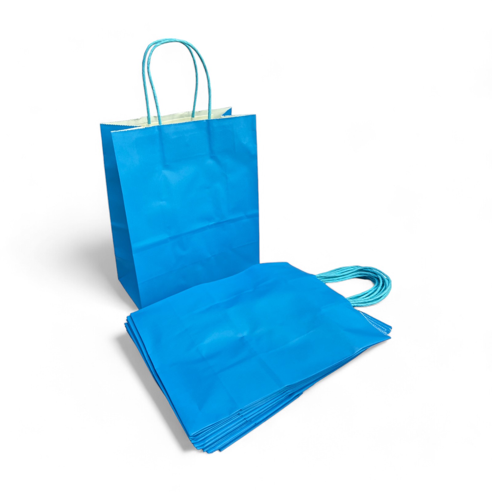 12-Pieces 27x21x11cm Blue Kraft Bags – Party Favor Bag & Gift Paper Bag ...
