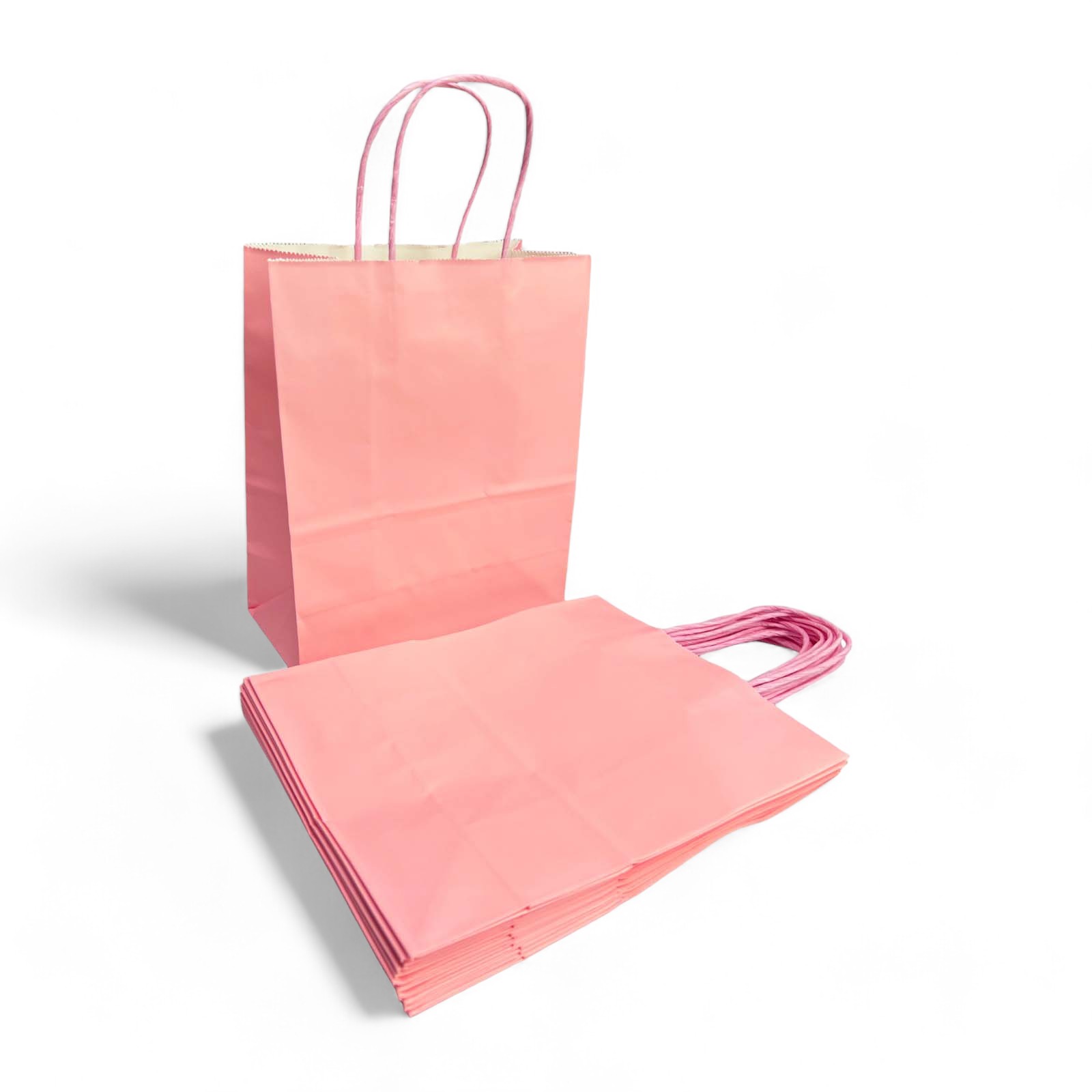 12-Pieces 27x21x11cm Light Pink Kraft Bags – Party Favor Bag & Gift ...
