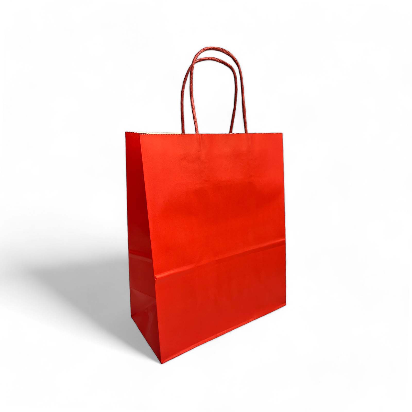 12-Pieces 27x21x11cm Red Kraft Bags – Party Favor Bag & Gift Paper Bag ...