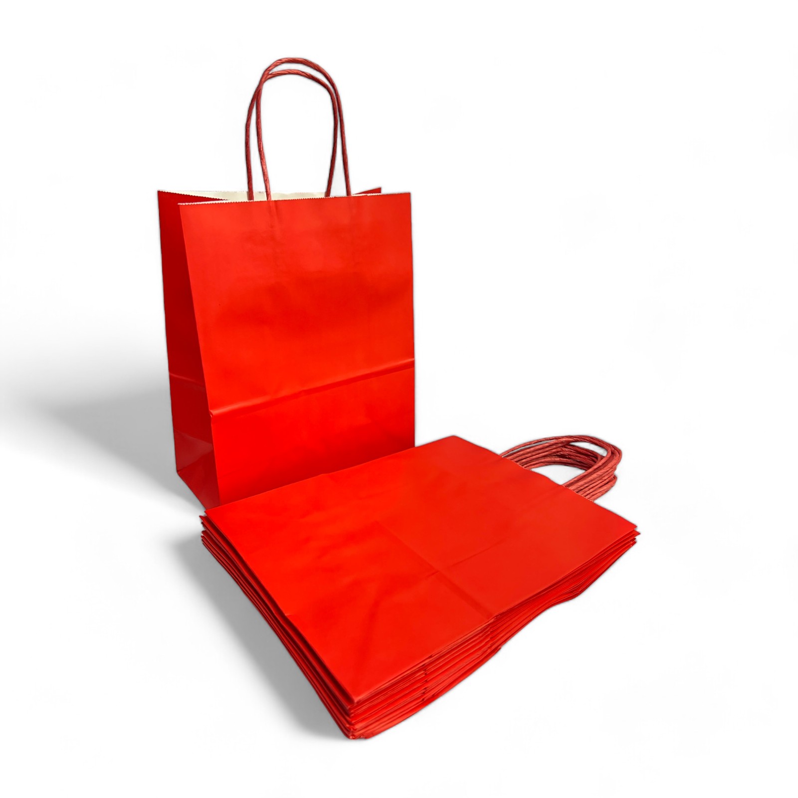12-Pieces 27x21x11cm Red Kraft Bags – Party Favor Bag & Gift Paper Bag ...