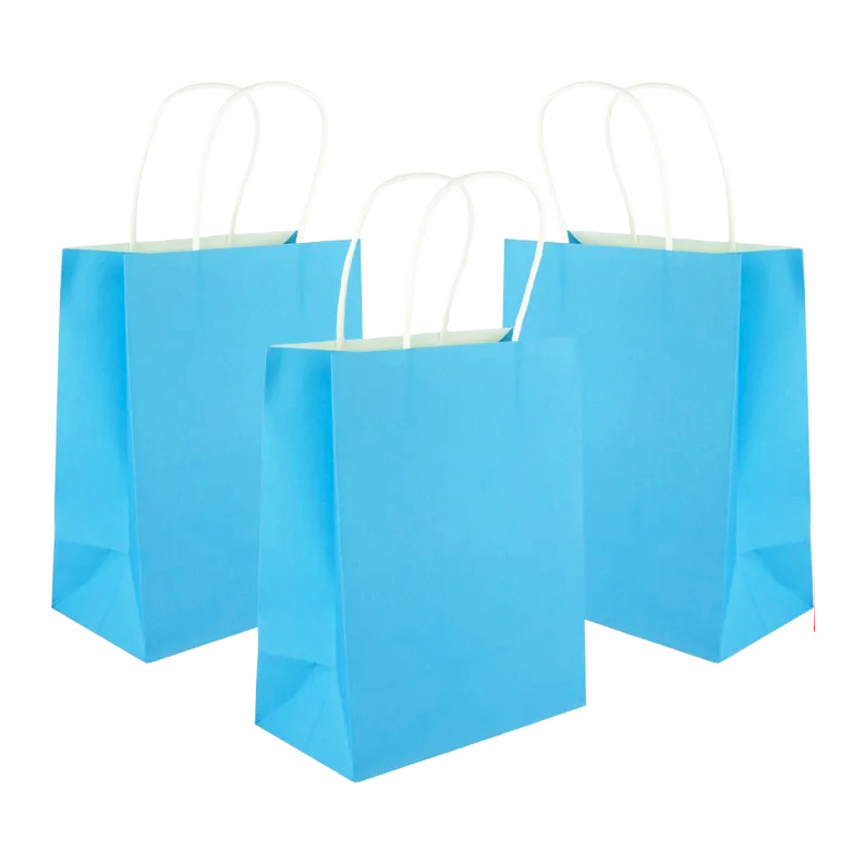 12-Pieces A5 Kraft Bag, Gift Bags – Blue – Party Time Dubai
