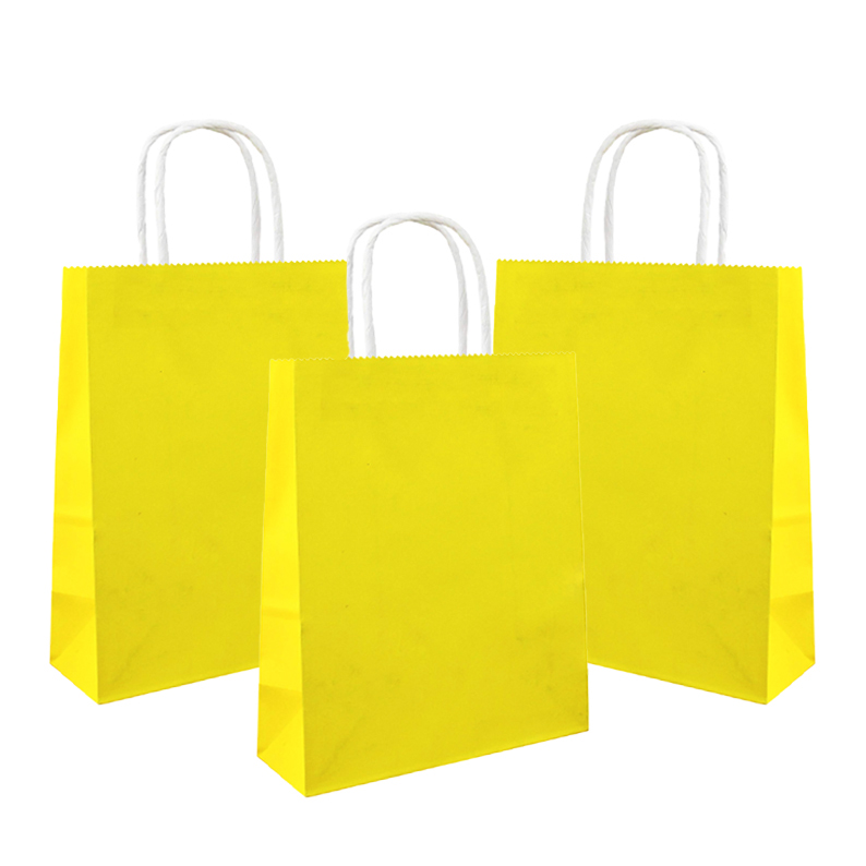 12-Pieces 27x21x11cm Yellow Kraft Bags – Party Favors & Gift Bags ...