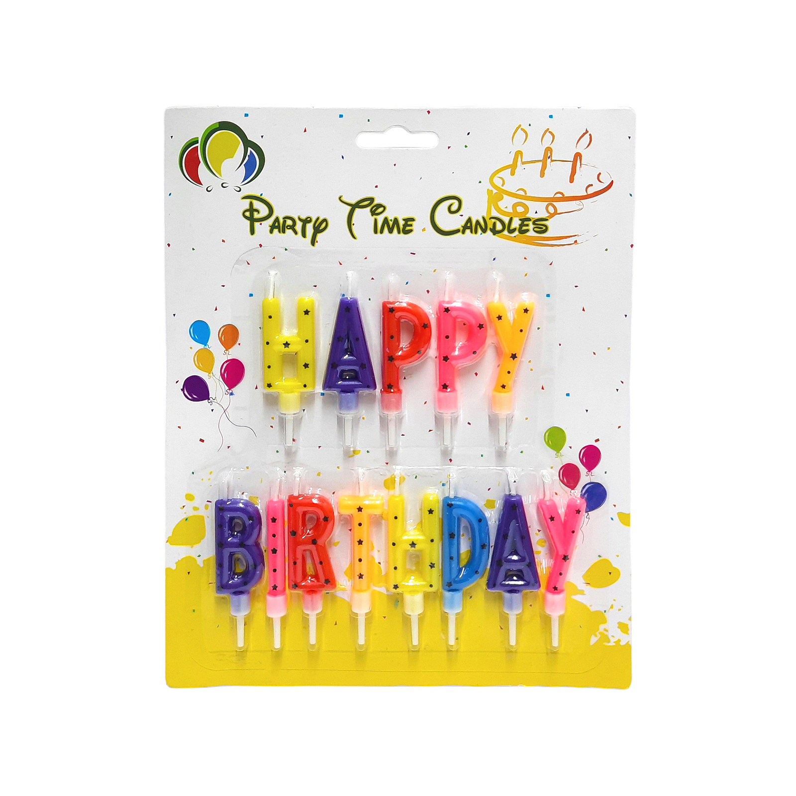 1 Set of Happy Birthday Candles, Cake Topper – Rainbow – Party Time Dubai
