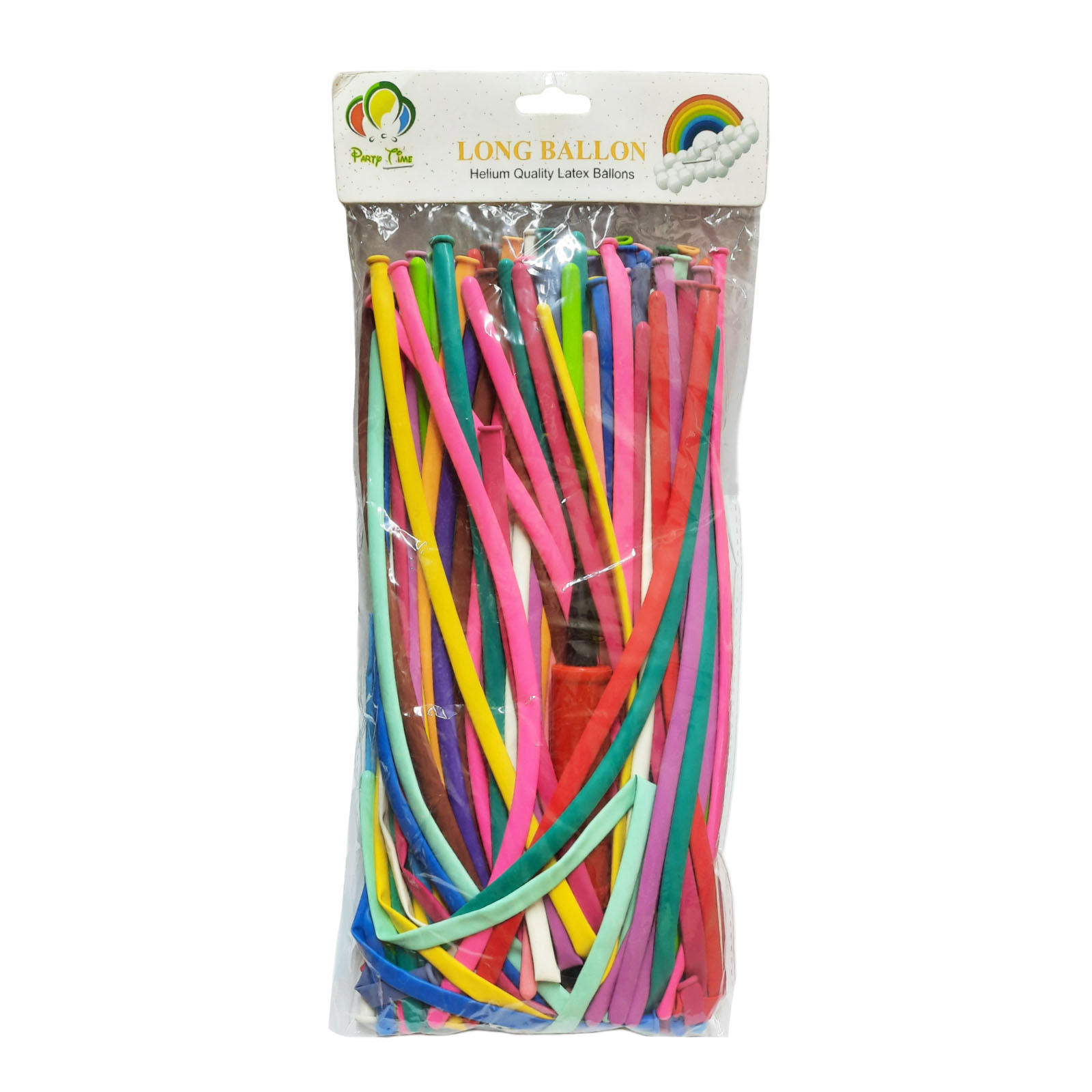 100-Pieces 260q Assorted Colors Long Balloons – Party Time Dubai
