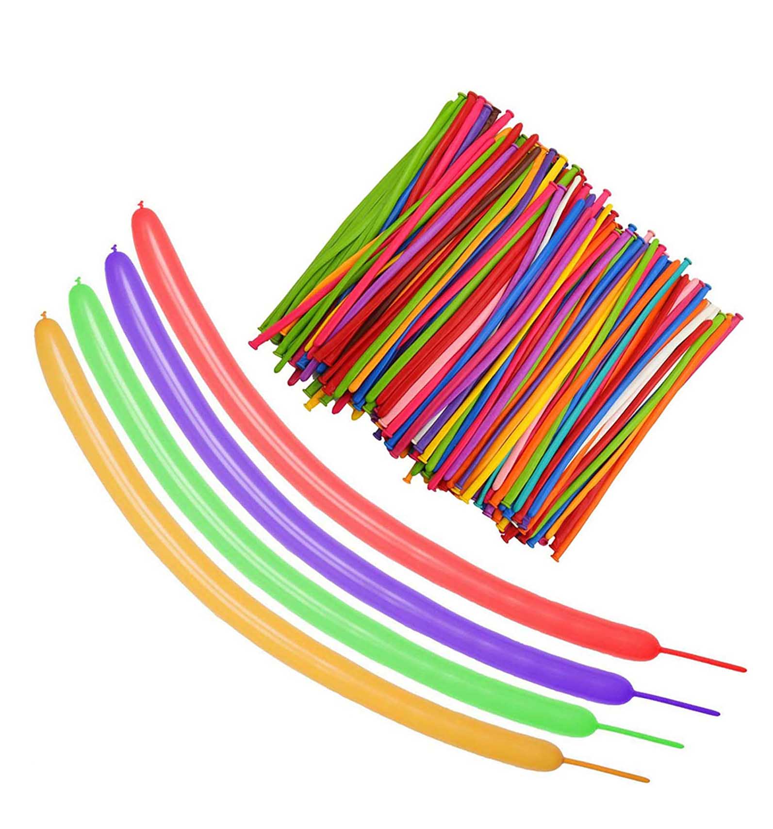 100-Pieces 260q Assorted Colors Long Balloons – Party Time Dubai