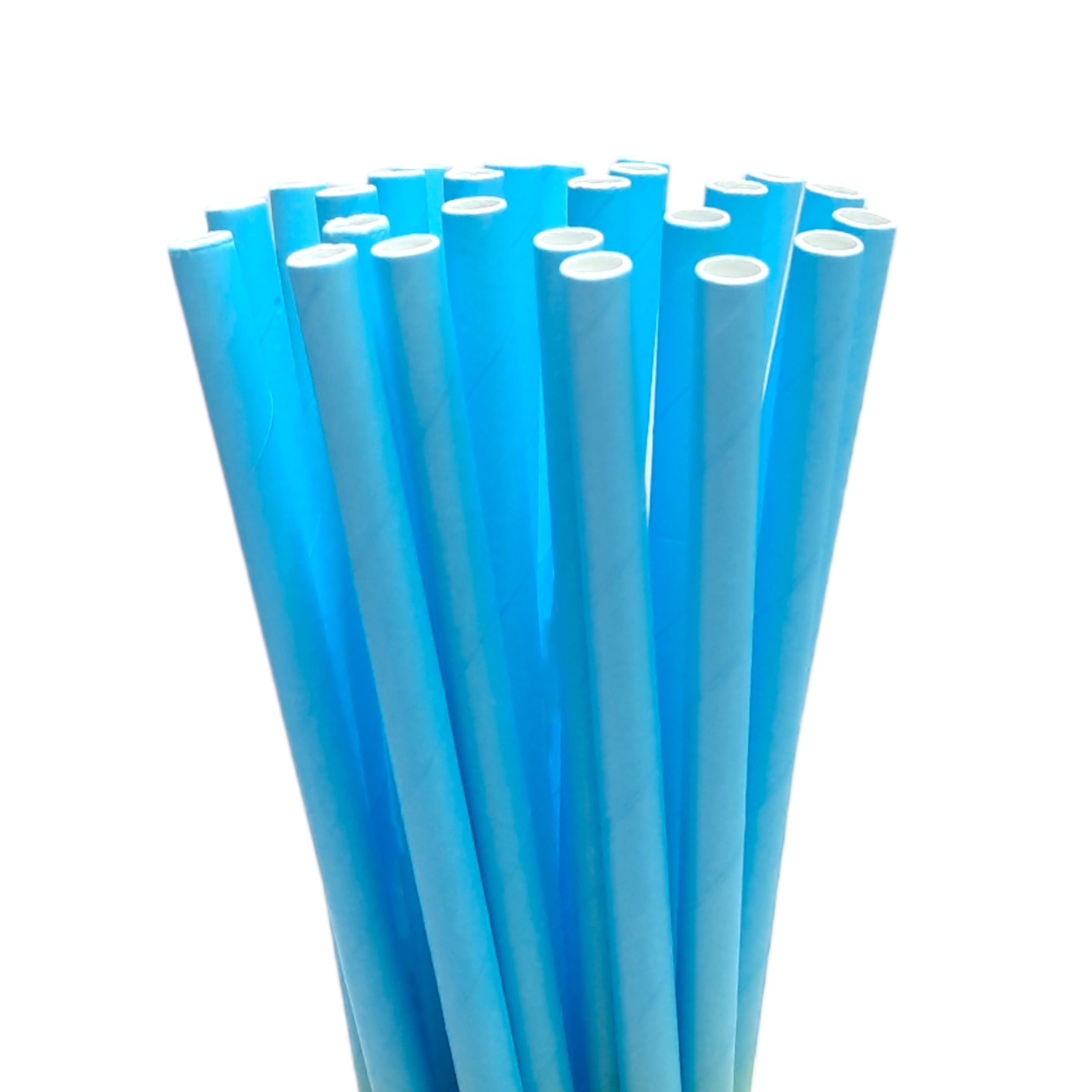 25 Pieces Disposable Paper Straws – Light Blue – Party Time Dubai