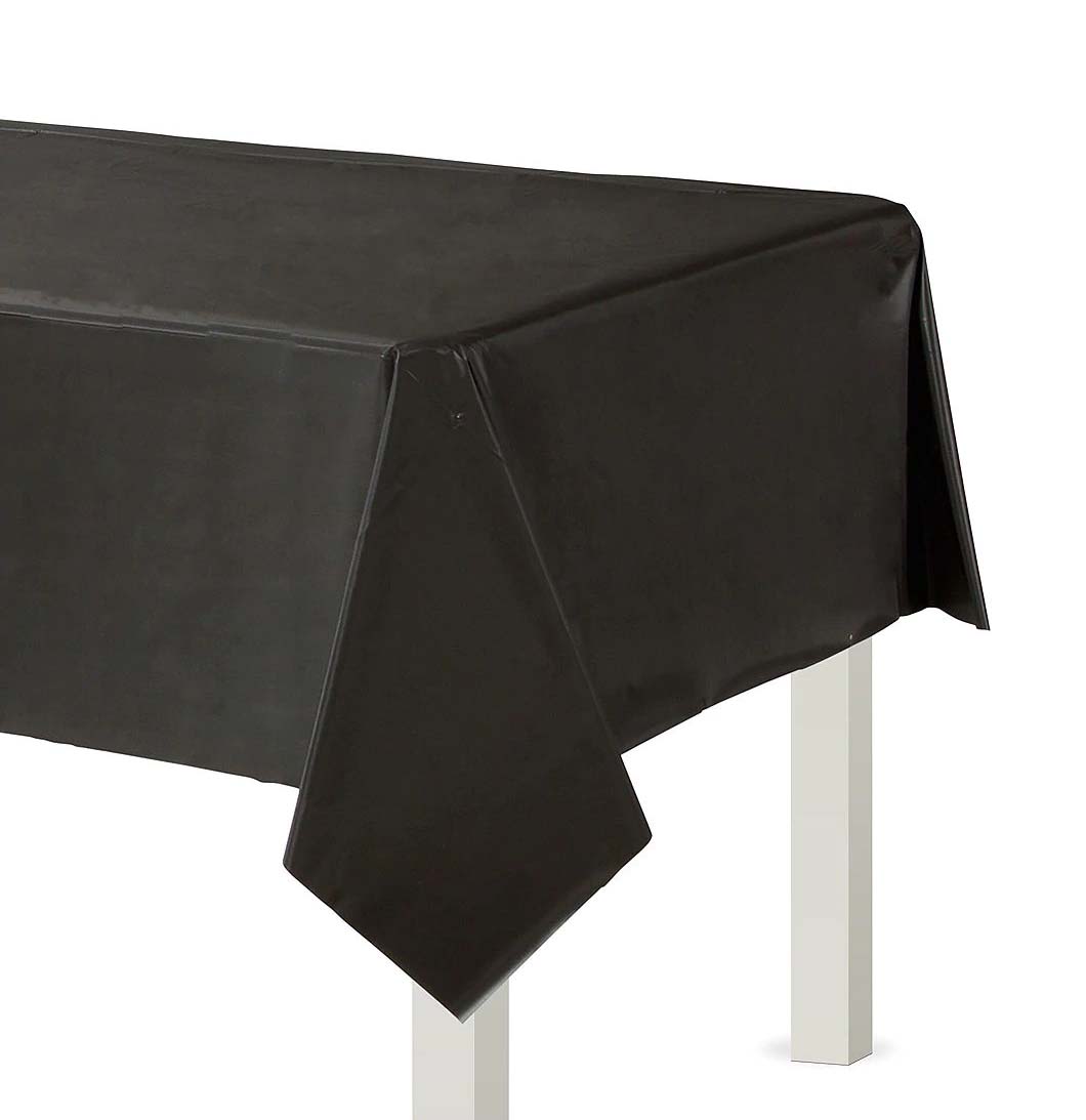 1pc 1.37×2.74 Meters Plastic Table Cover, Black – Party Supplies ...