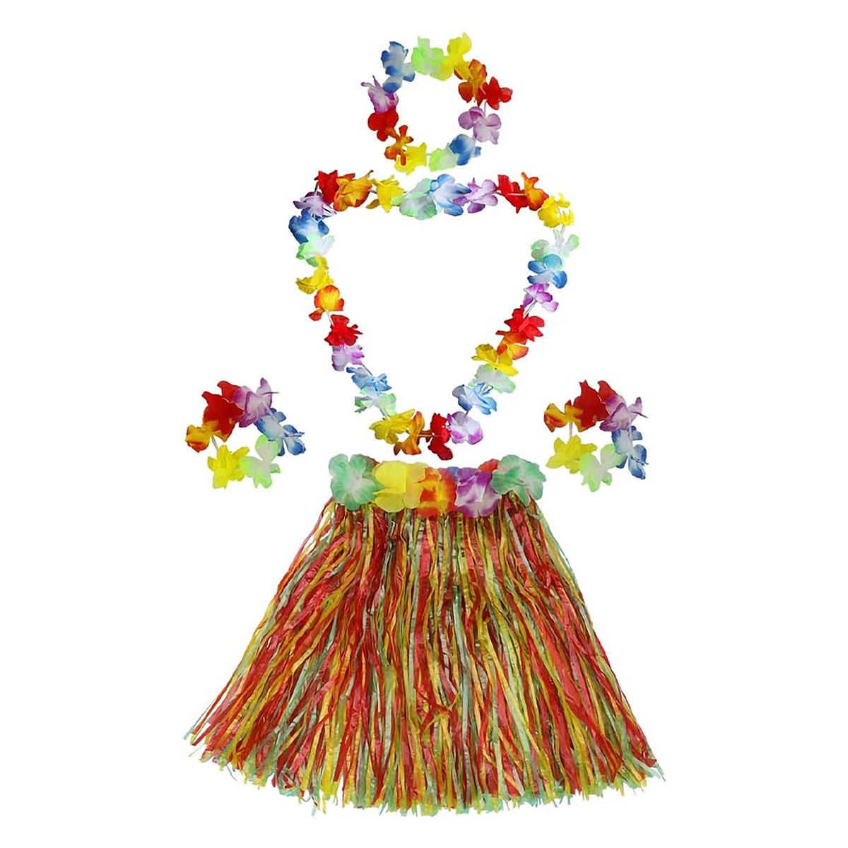 Hawaiian Hula Skirt Costume Set, Colorful – Party Time Dubai