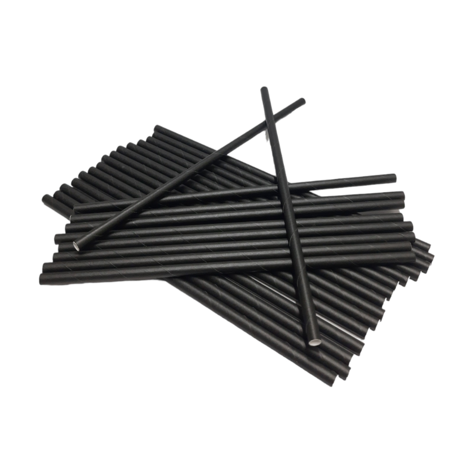 25 Pieces Disposable Paper Straws – Black – Party Time Dubai