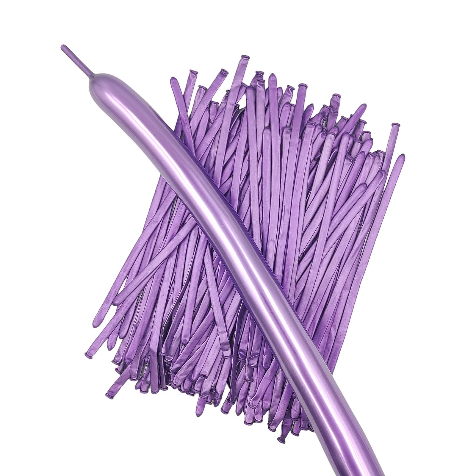 100-Pieces 260q Chrome Long Balloons, Purple – Party Time Dubai