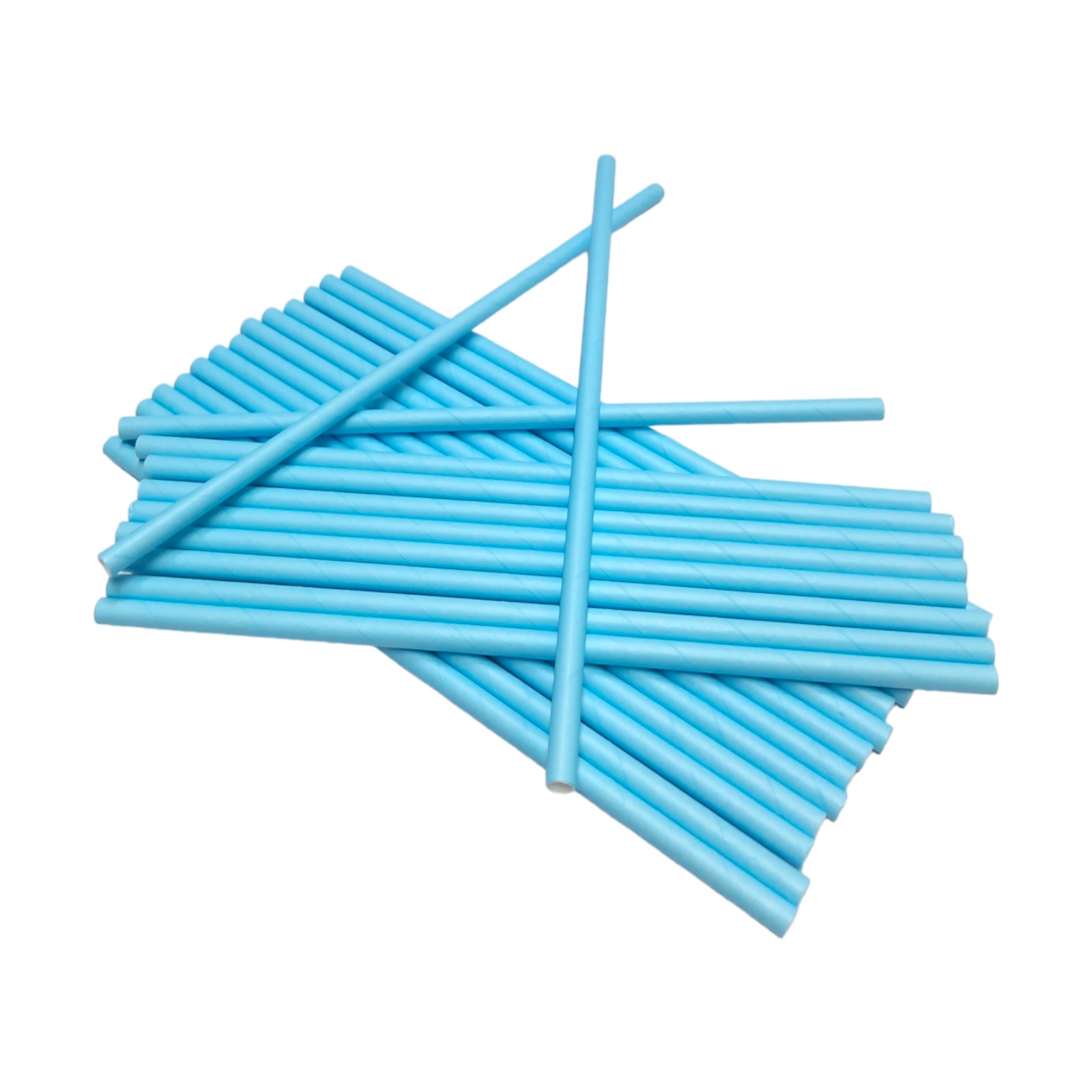 25 Pieces Disposable Paper Straws – Light Blue – Party Time Dubai