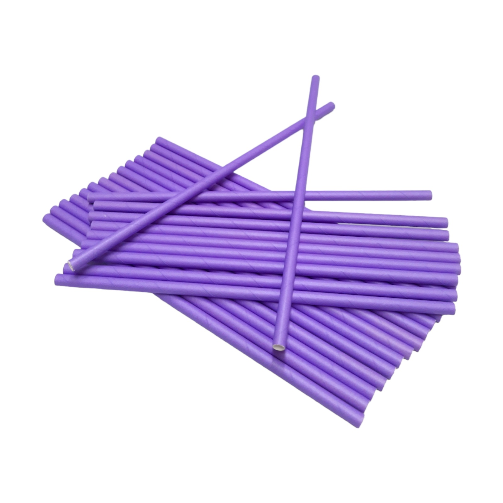 25 Pieces Disposable Paper Straws – Purple – Party Time Dubai