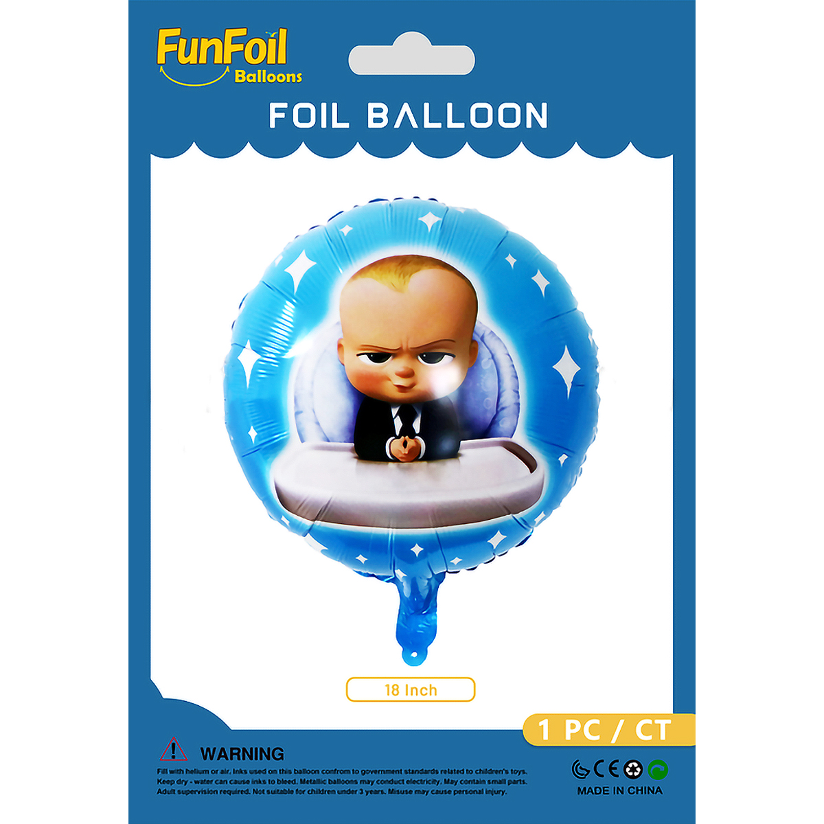 1 Piece 18inch Round Boss Baby Foil Balloon – Party Time Dubai