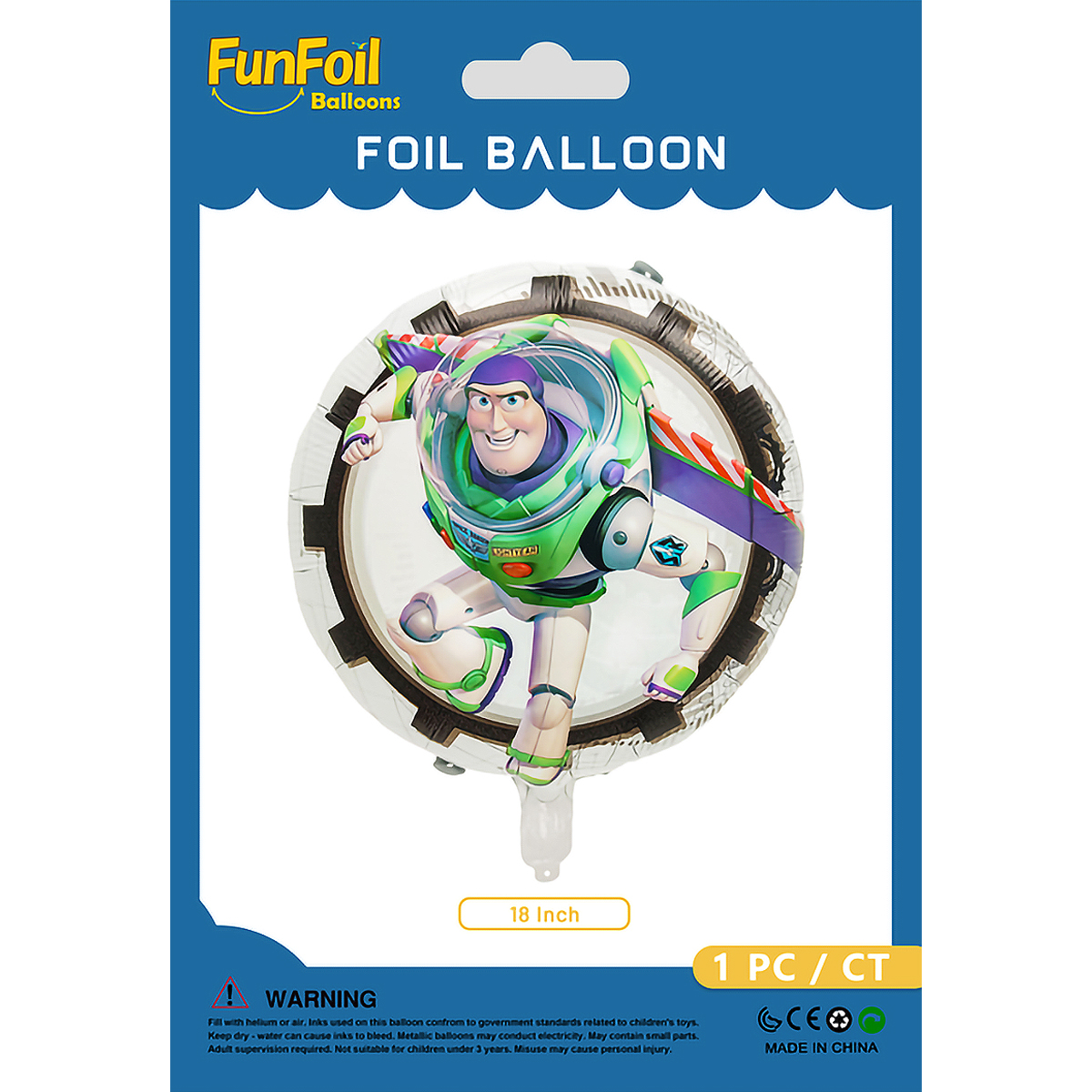 1 Piece 18inch Round Buzz Lightyear Foil Balloon – Party Time Dubai