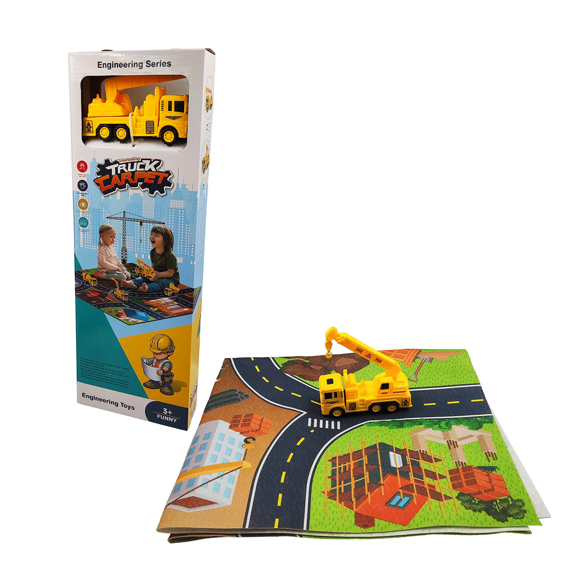 Crane Construction Truck & Road Map Playmat Toy Set – Favors & Gifts ...