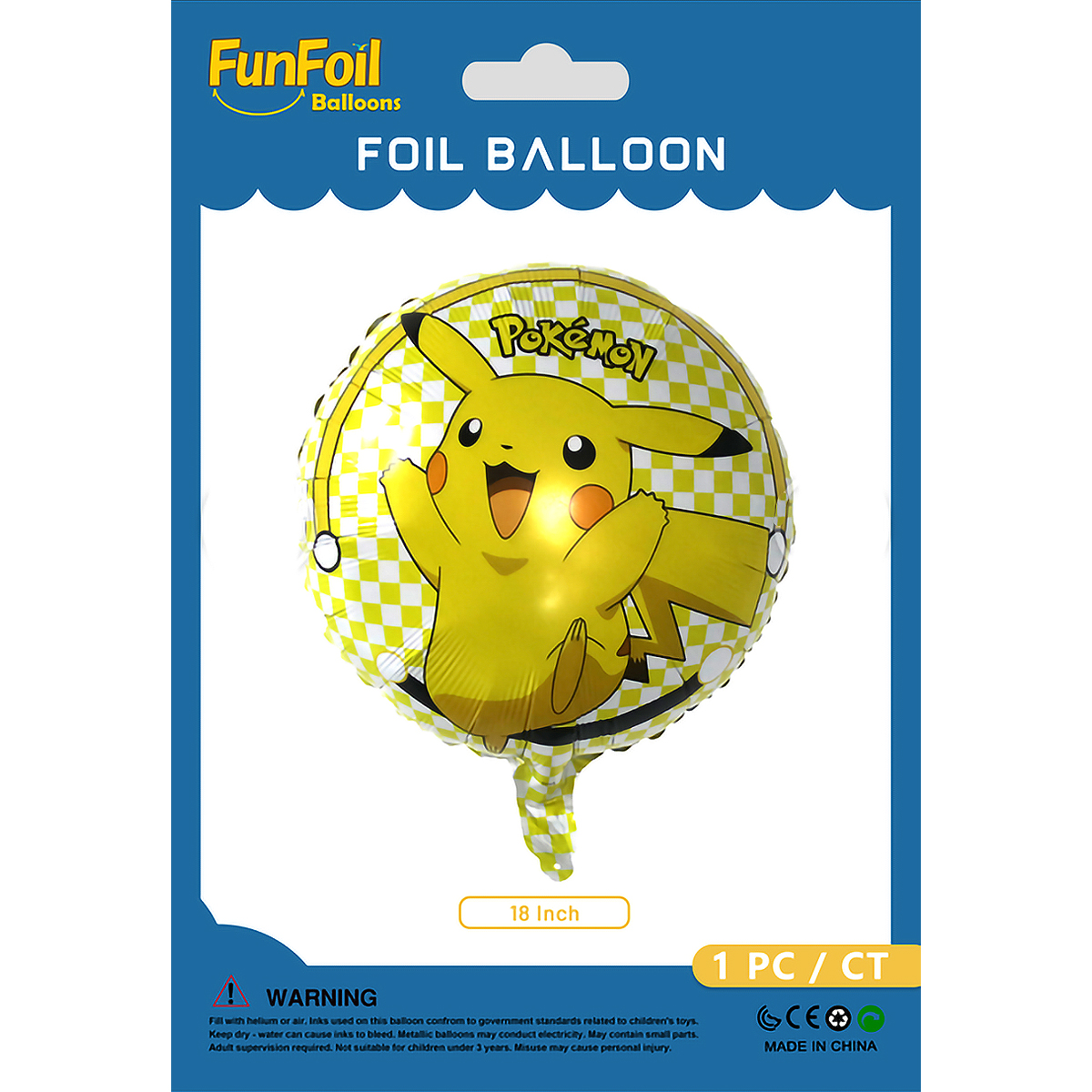 1 Piece 18inch Round Pokémon Pikachu Foil Balloon – Party Time Dubai