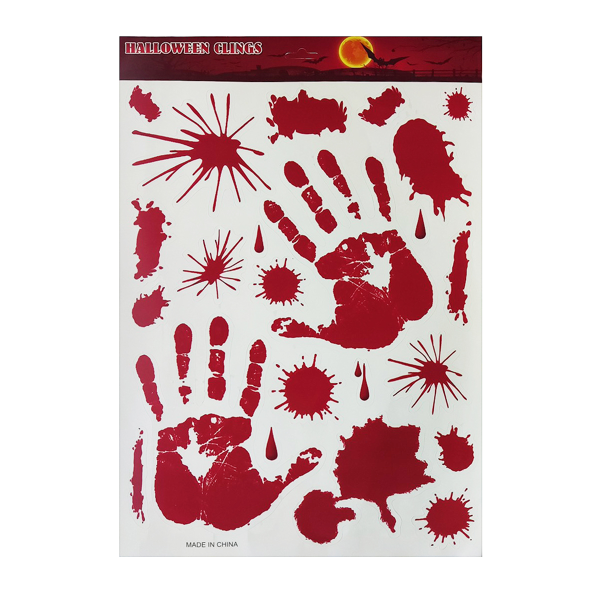 Bloody Hand Print Stickers – Halloween Decorations – Party Time Dubai