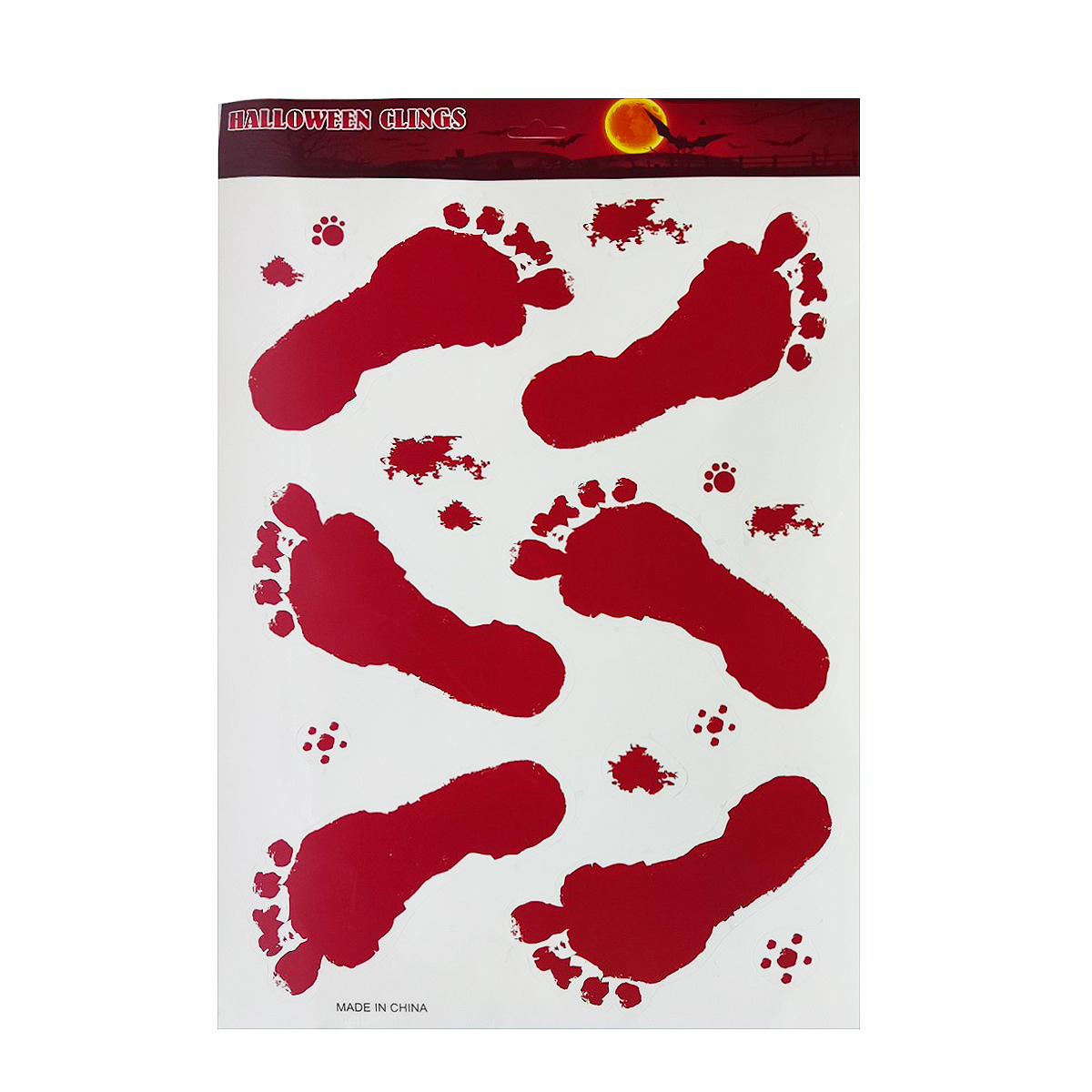 Bloody Foot Print Stickers – Halloween Decorations – Party Time Dubai