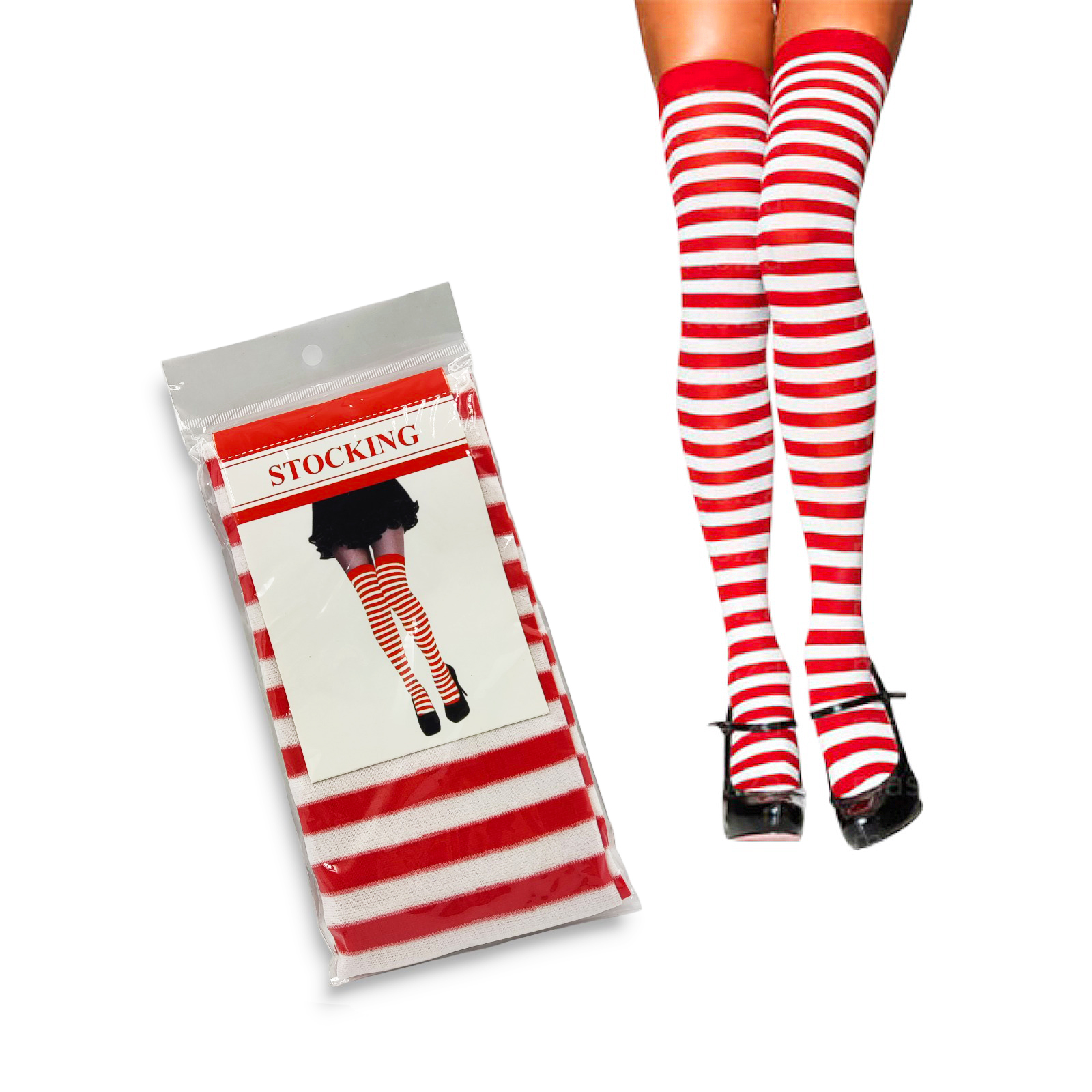 1 Pair Stripes Red Stockings, Halloween Costume Props – Party Time Dubai