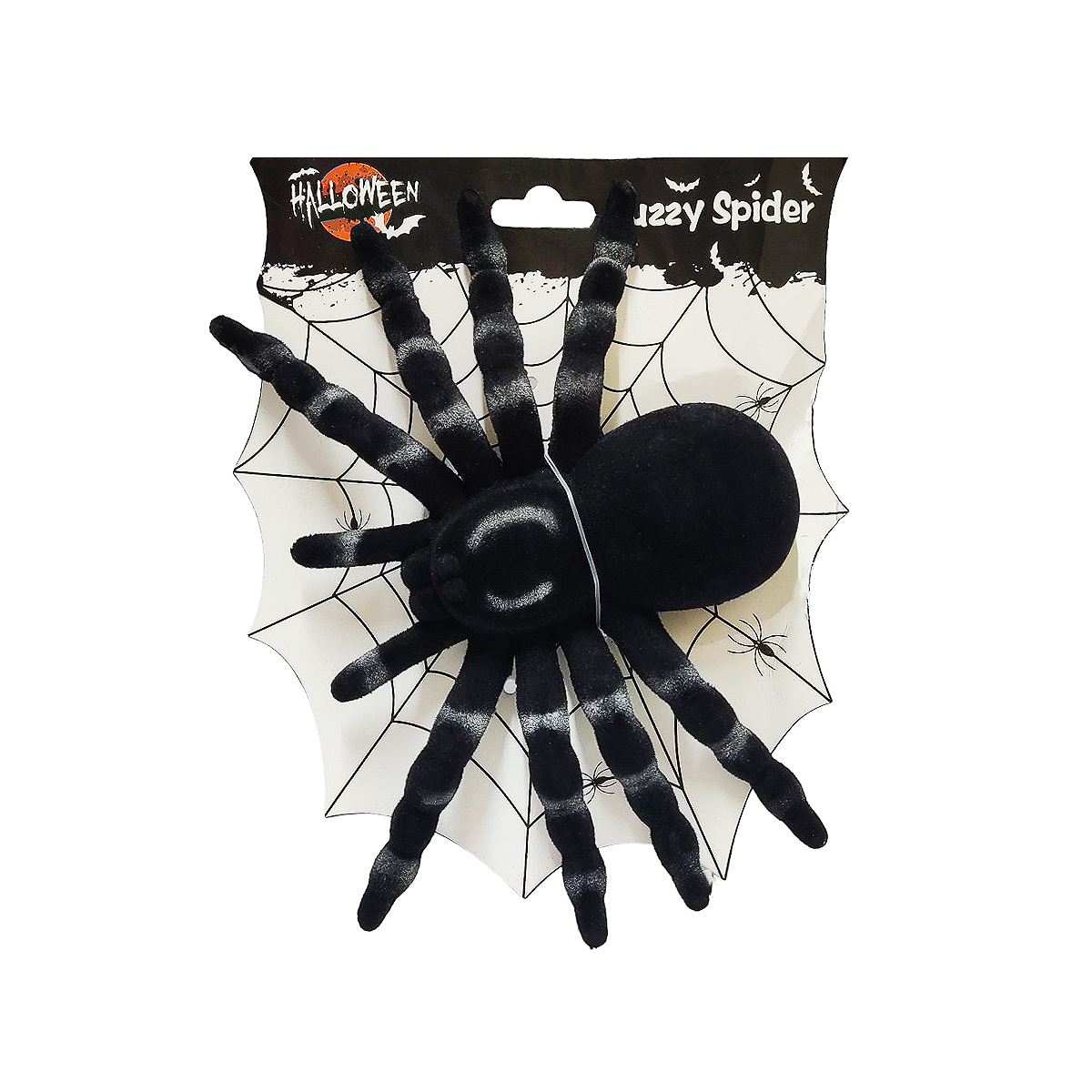 1-Piece Big Fuzzy Spider, Black & Gray – Halloween Decorations – Party ...