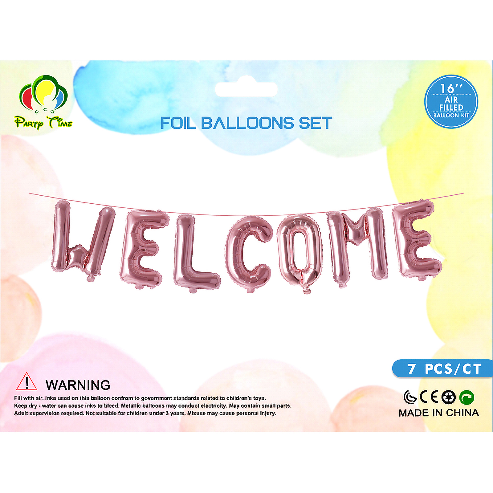 16″ Welcome Foil Balloon Set – Rose Gold – Party Time Dubai