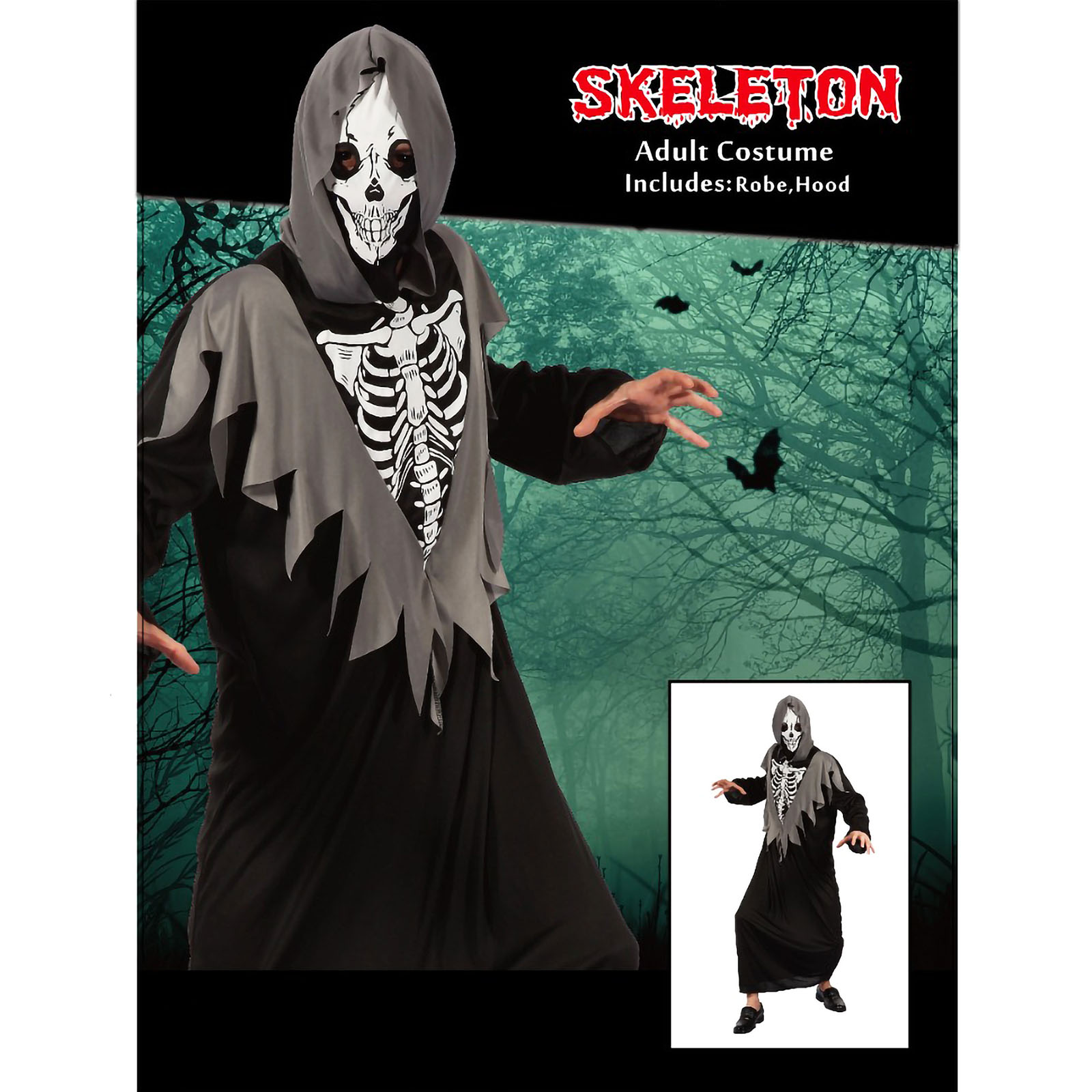 Skeleton Costume, Adult Free Size – Halloween Costume – Party Time Dubai