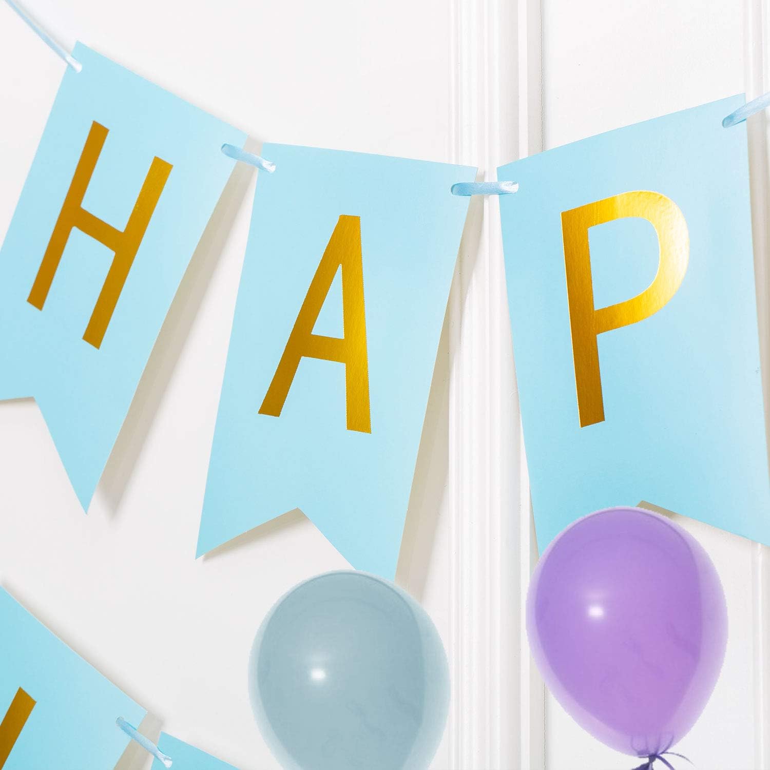 Happy Birthday Banner, Light Blue – Party Decorations – Party Time Dubai
