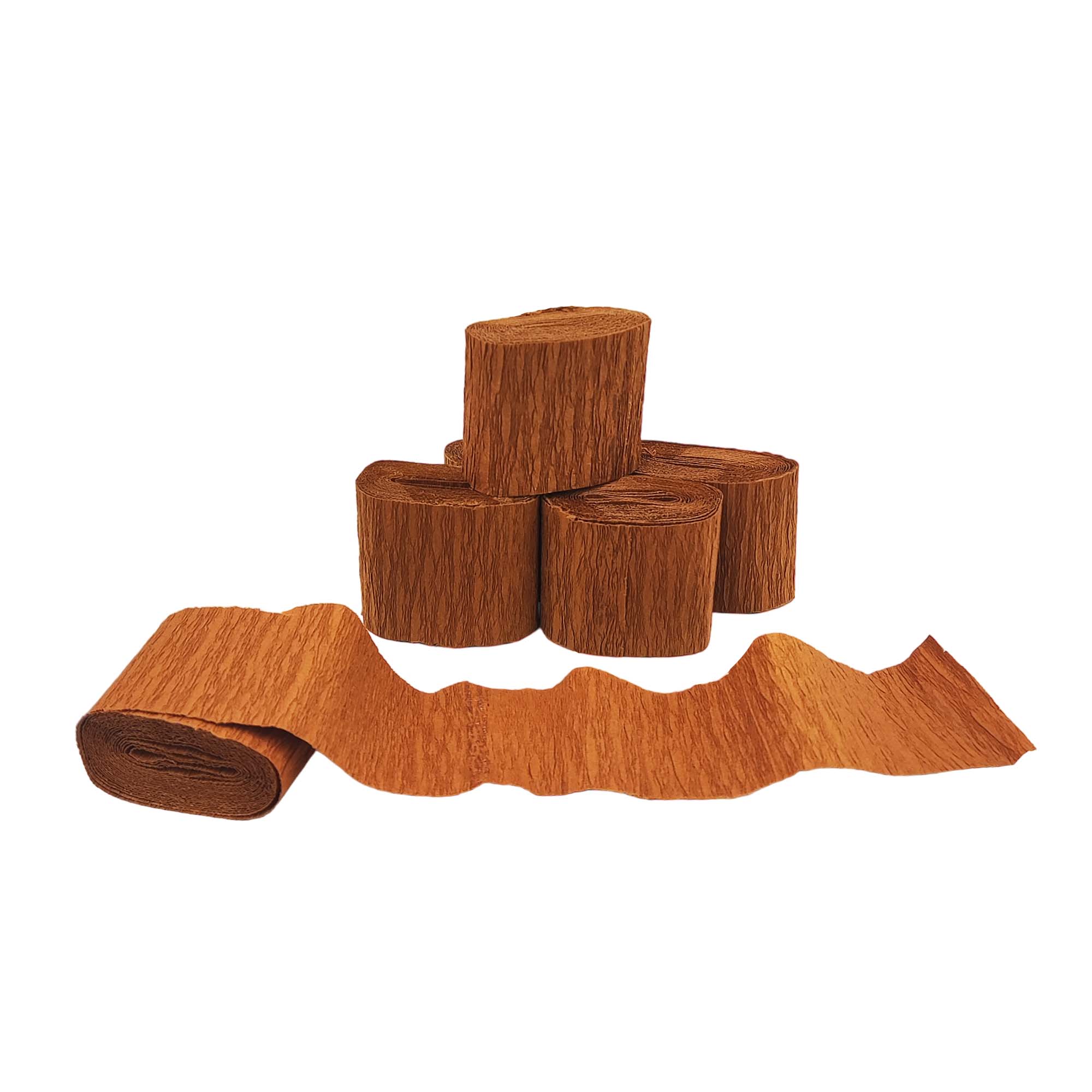 6-Pieces 2.5meters Crinkled Crepe Paper Streamers – Brown – Party Time ...