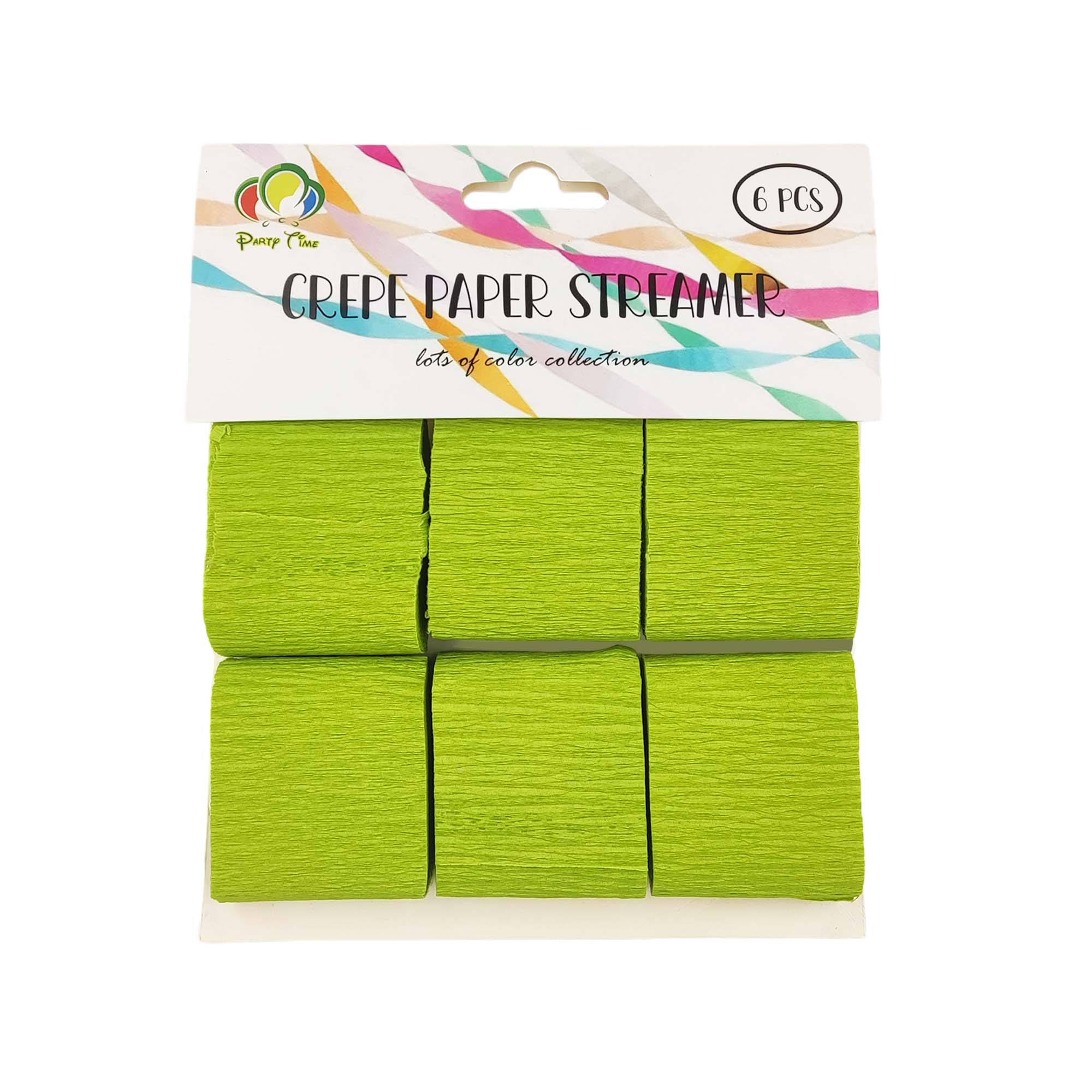 6-Pieces 4.5cm x 2.5meters Crinkled Crepe Paper Streamers – Mint Green ...