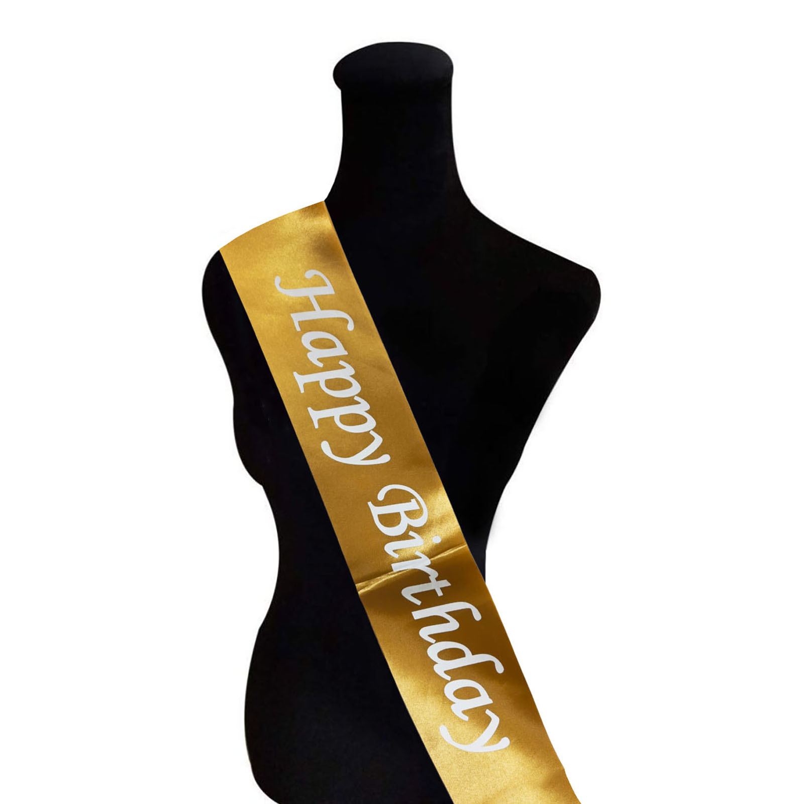 Happy Birthday Sash, Gold – Birthday Party Supplies – Party Time Dubai